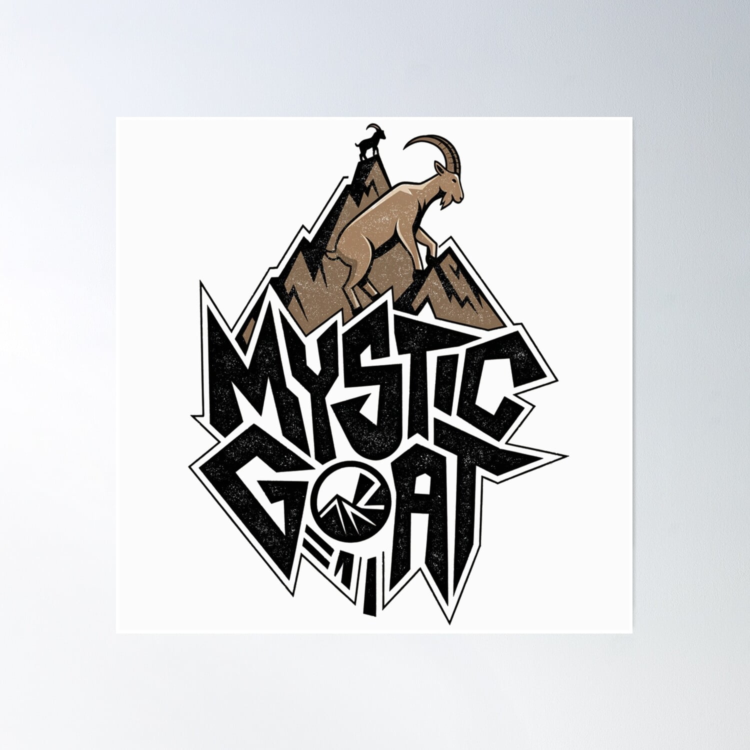 Mystic Goat Mountain Logo – Retro Adventure Wildlife Illustration ...