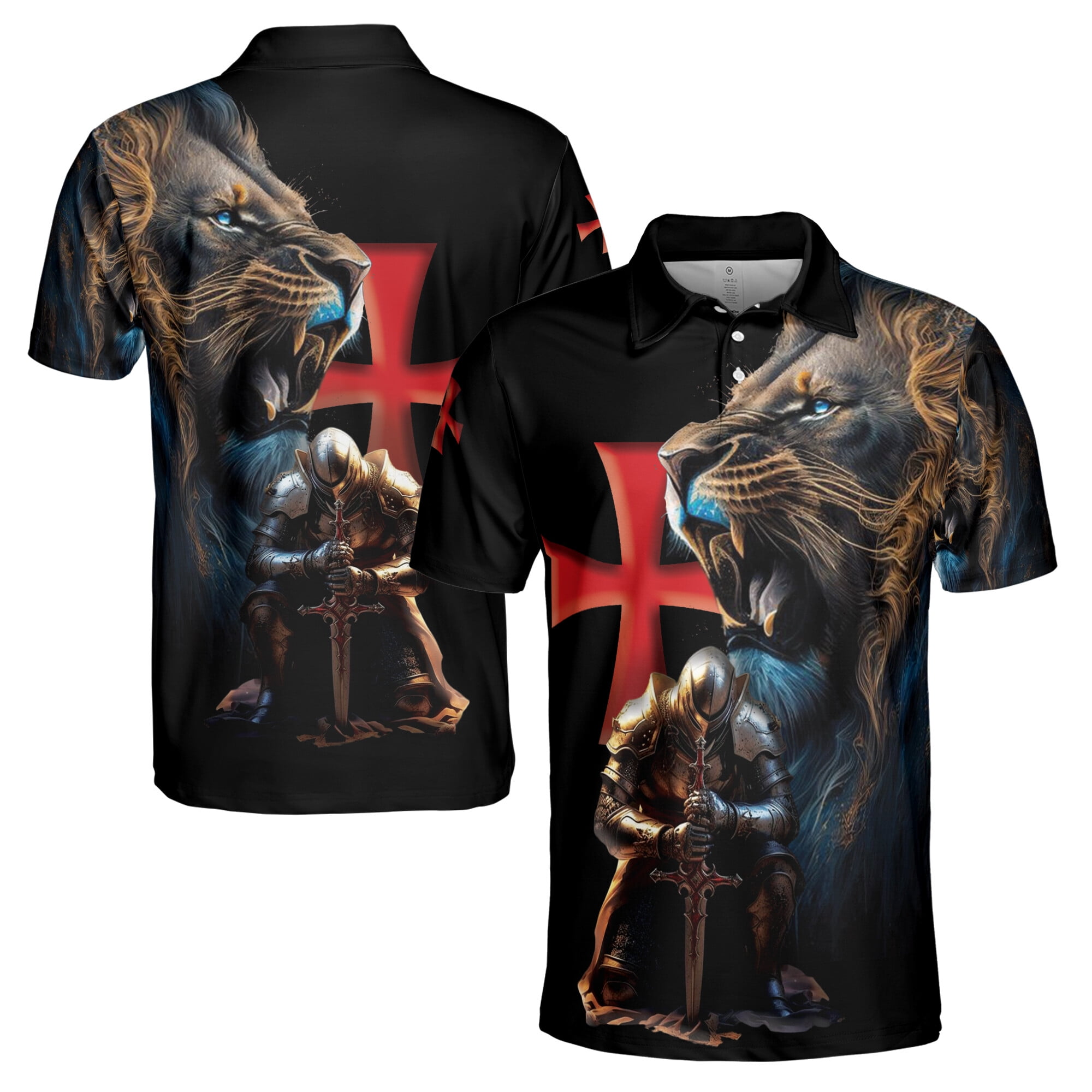 Mystic Lion Of Judah Honor Of Knight Templar Men's Polo Shirt S-5XL ...