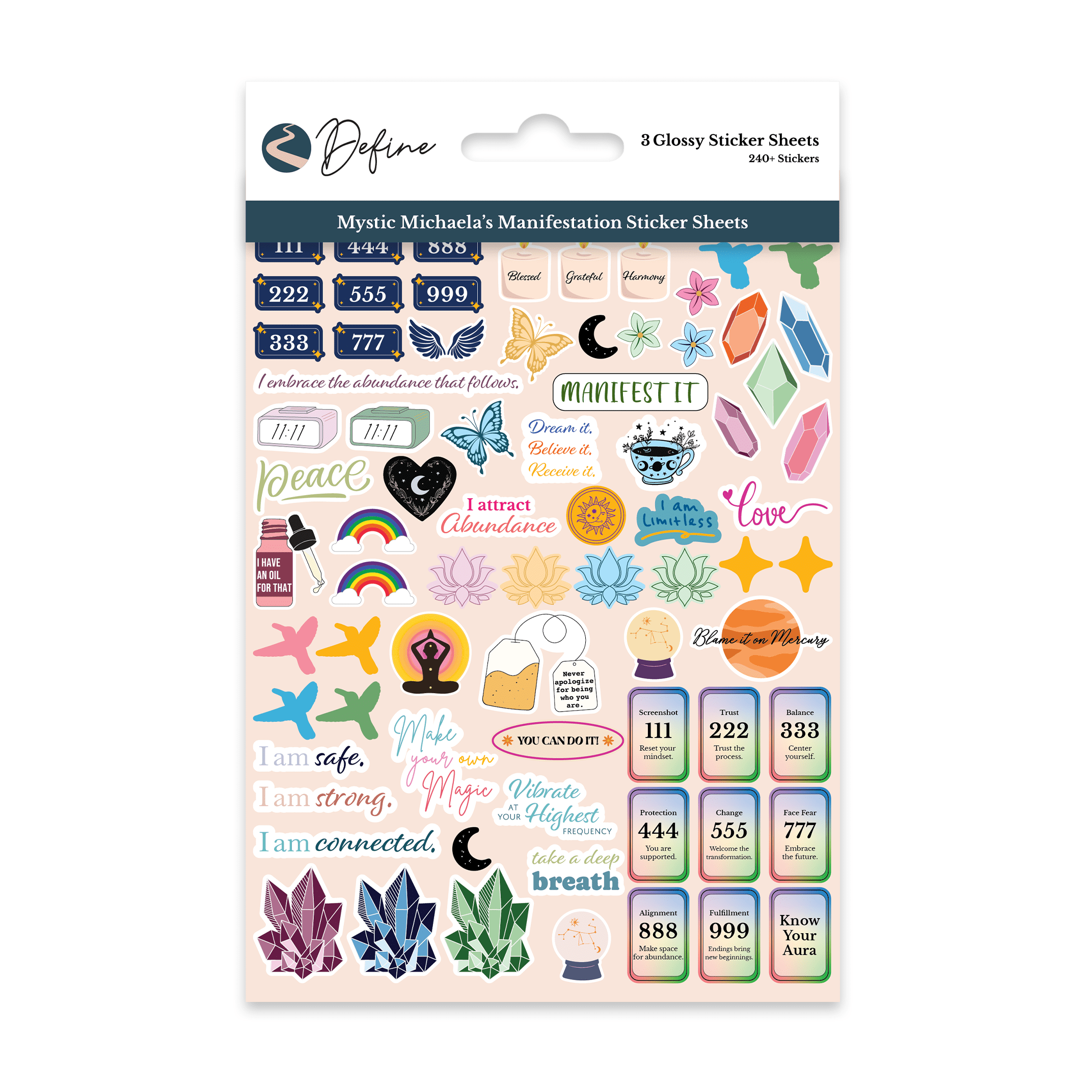 Mystic Michaela's Manifestation Sticker Sheets, 3 Pack - Walmart.com