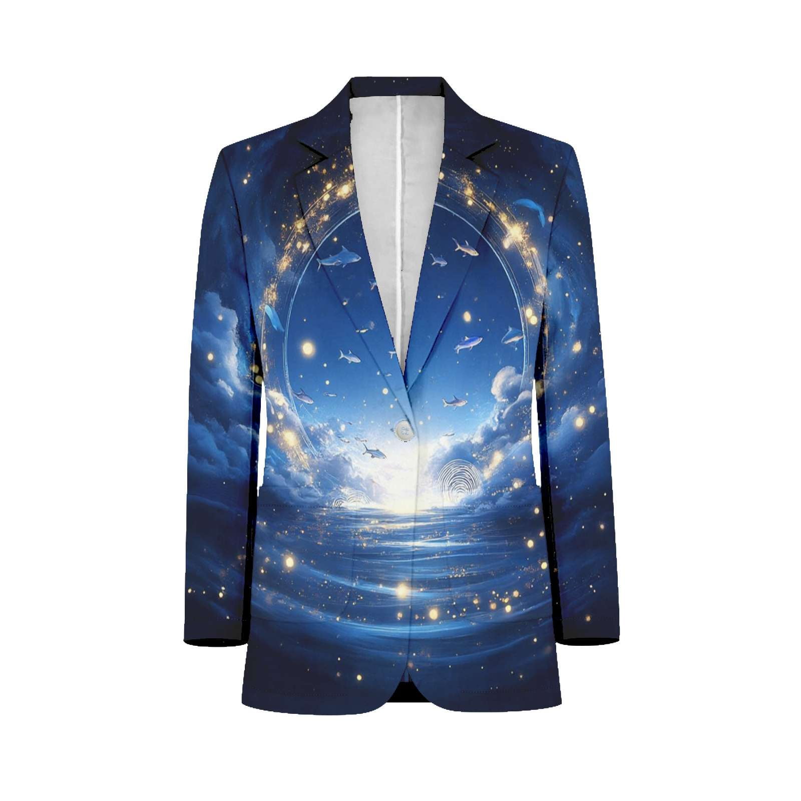 Mystic Night Sky With Fish And Stars Customized Men's Suits full man ...