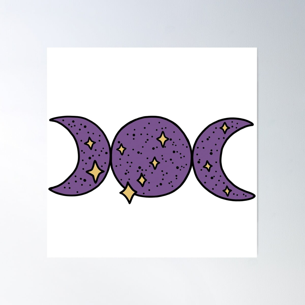 Mystic Pagan Moon Phases Poster Wall Art, Modern Wall Decor For Living ...