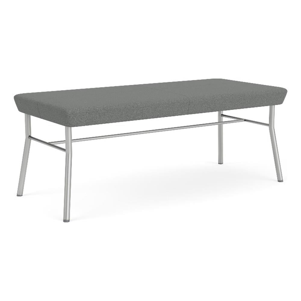 Mystic Reception Waiting 18.5" 2-Seat Bench and / Silver Steel / Light ...