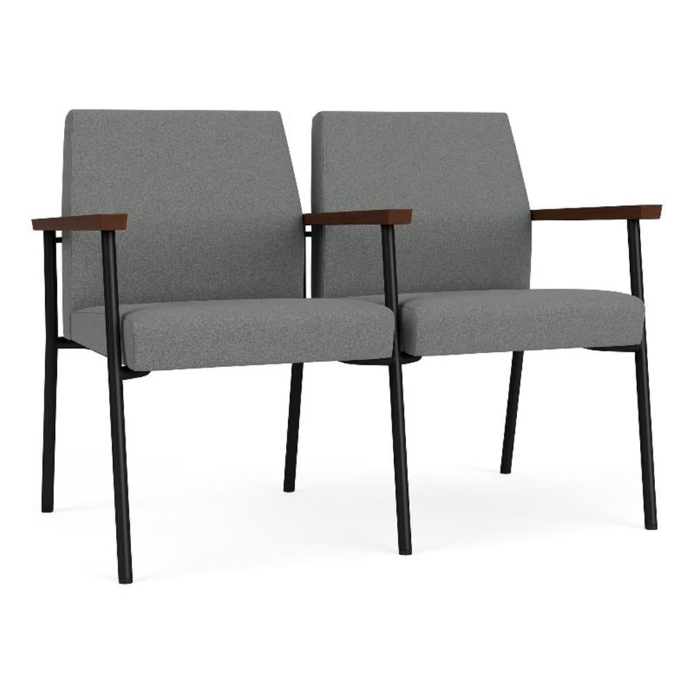 Mystic Reception Waiting 2-Seat Steel Tandem Seating / Black Steel ...