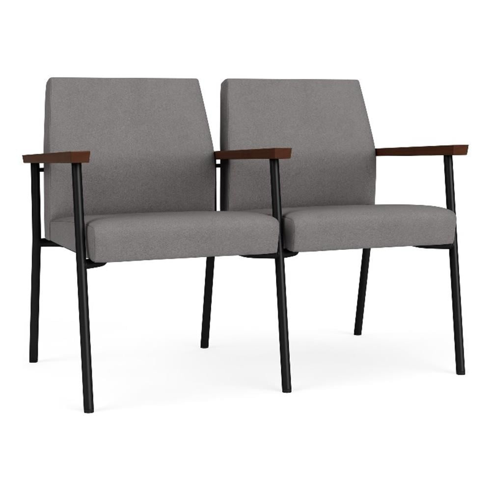 Mystic Reception Waiting 2-Seat Steel Tandem Seating / Black Steel ...