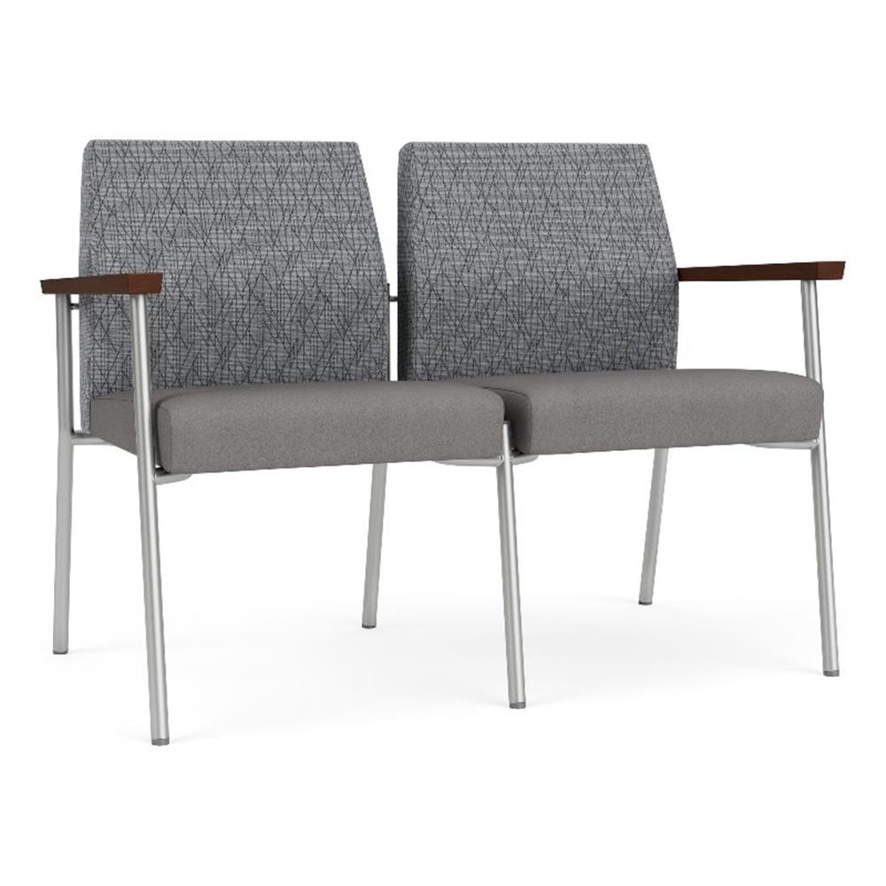 Mystic Reception Waiting 2-Seat Tandem Seating / Silver Steel / Gray ...