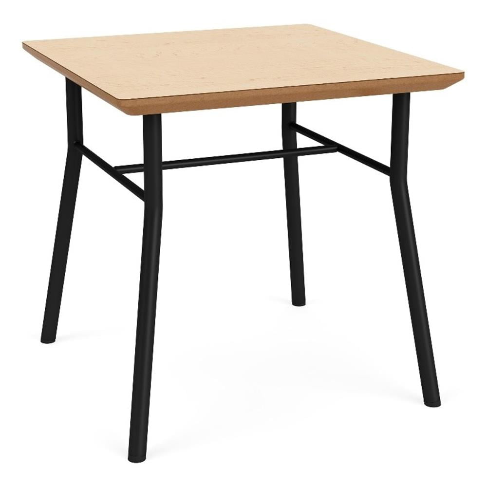 Mystic Reception Waiting 20x20" Wood End Table / Black Steel / Natural ...