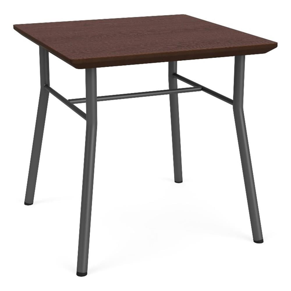 Mystic Reception Waiting 20x20" Wood End Table / Charcoal Steel ...