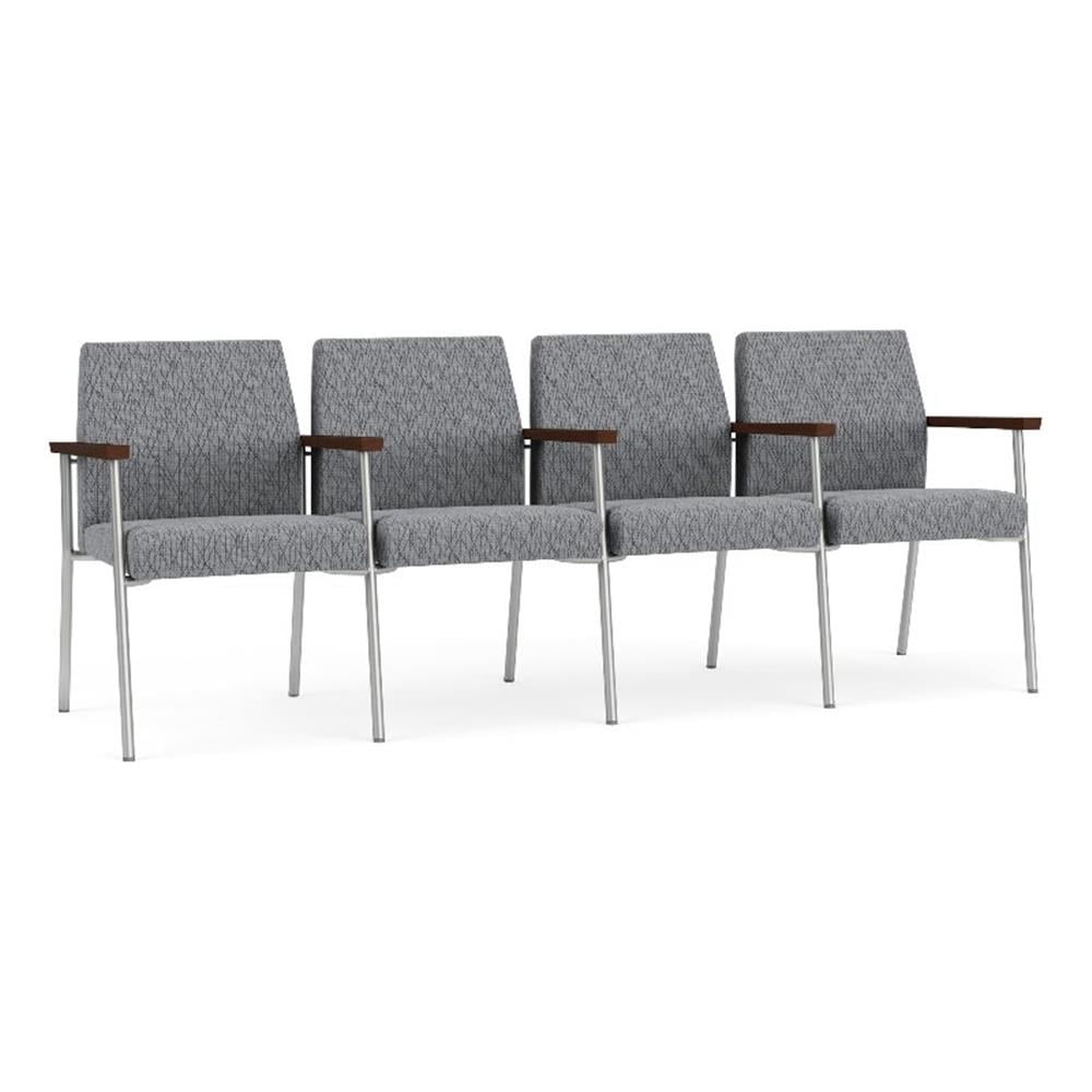 Mystic Reception Waiting Room 4-Seat Tandem Seating / Silver Steel ...