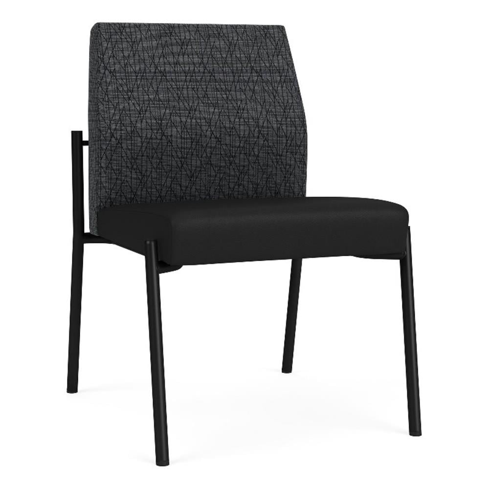 Mystic Reception Waiting Armless Guest Chair / Black Steel / Dark Gray ...