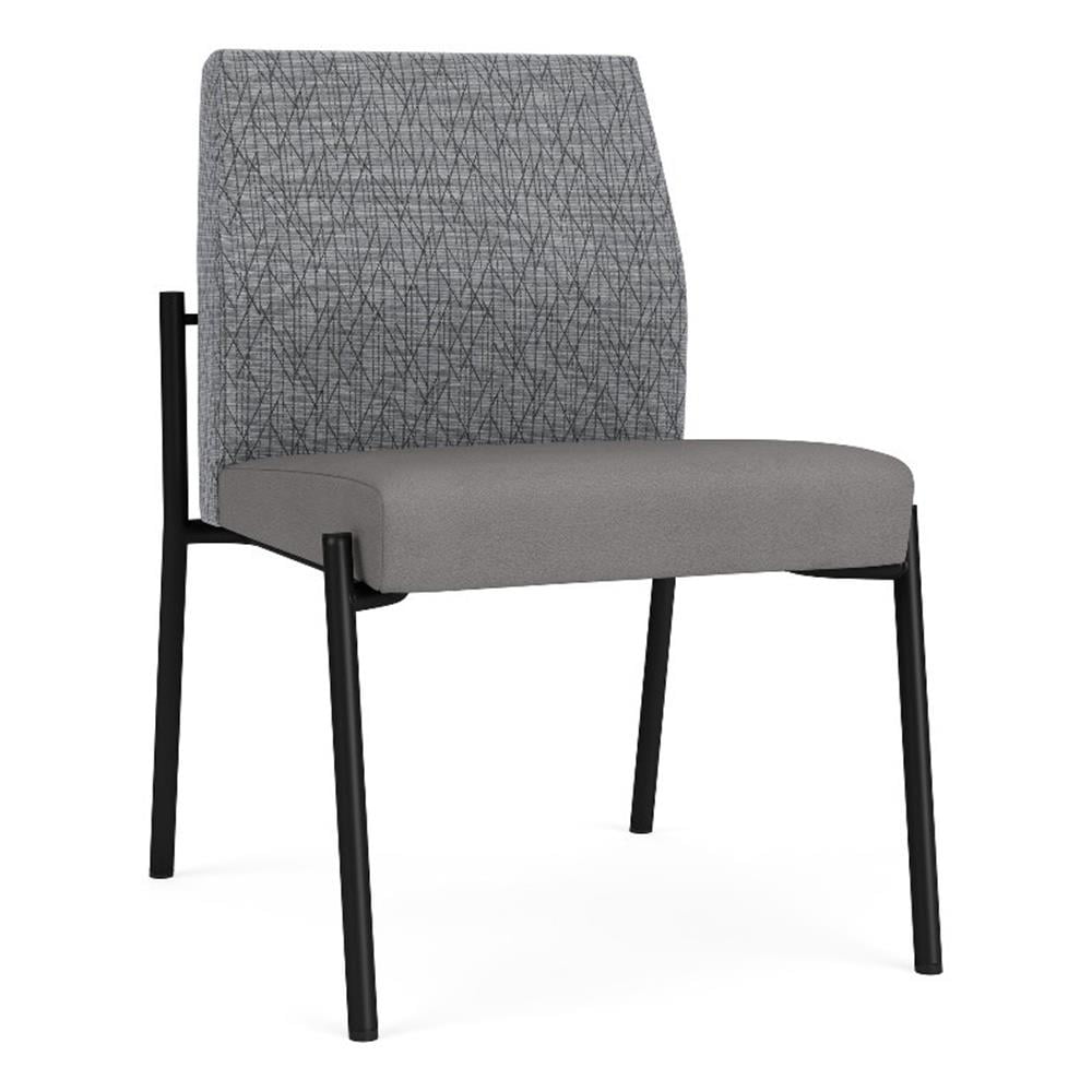 Mystic Reception Waiting Armless Guest Chair / Black Steel / Gray ...