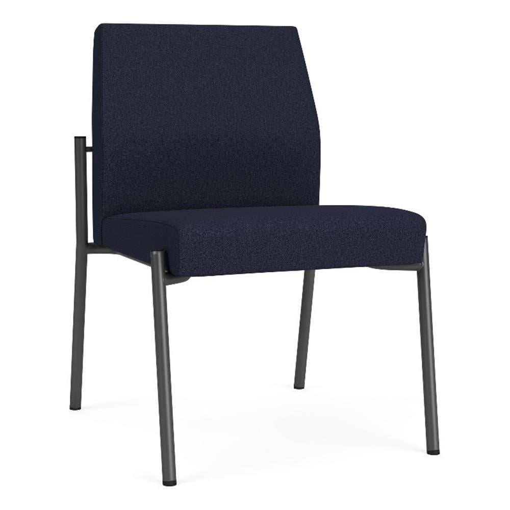 Mystic Reception Waiting Armless Guest Chair / Charcoal Steel / Navy ...