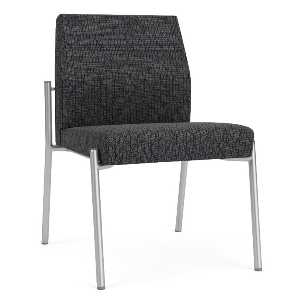 Mystic Reception Waiting Armless Guest Chair / Silver Steel / Dark Gray ...