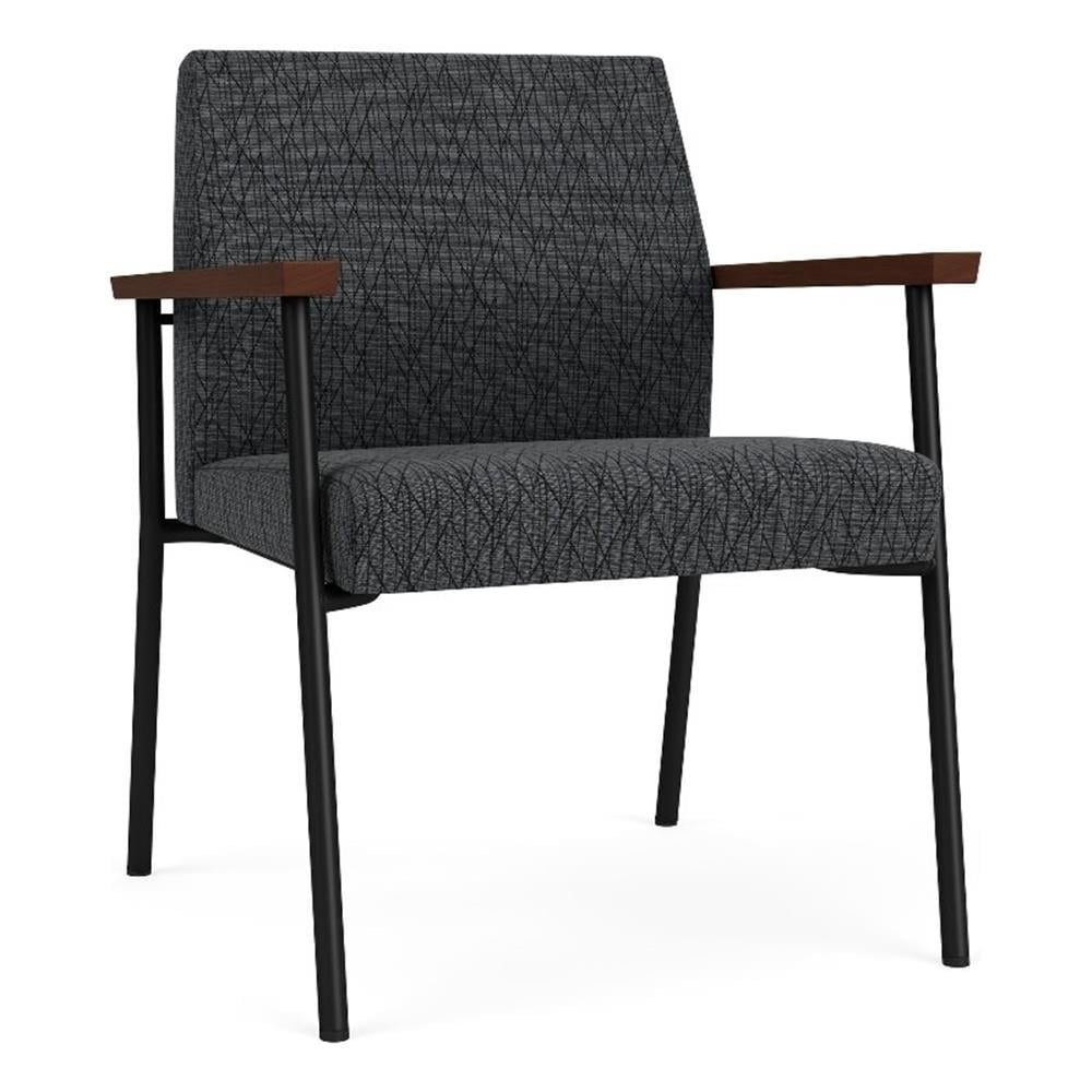 Mystic Reception Waiting Oversize Guest Chair / Black Steel / Dark Gray ...