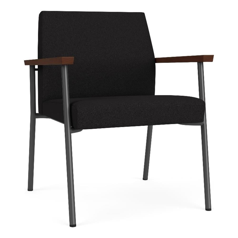 Mystic Reception Waiting Oversize Guest Chair / Charcoal Steel / Black ...