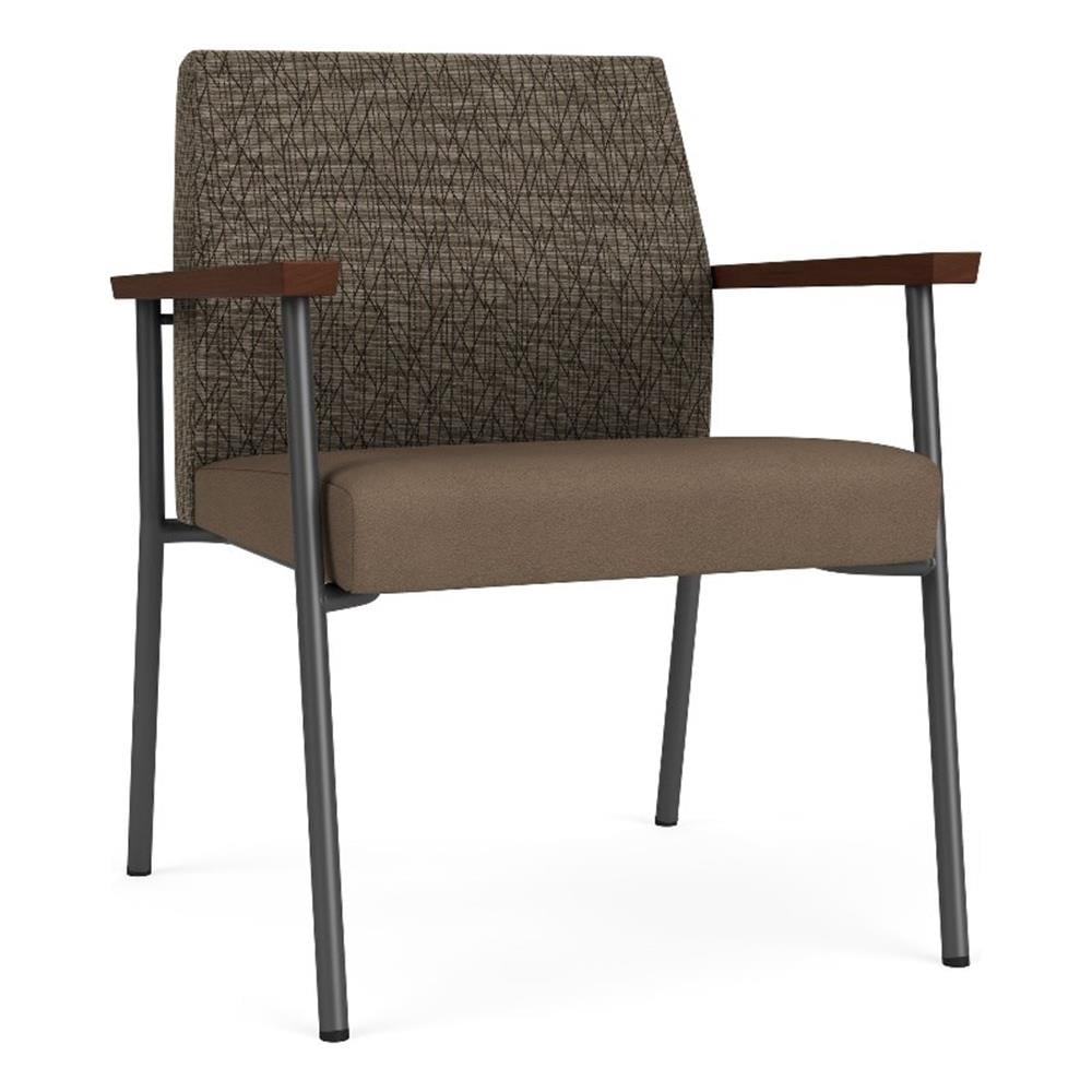 Mystic Reception Waiting Oversize Guest Chair / Charcoal Steel / Brown ...