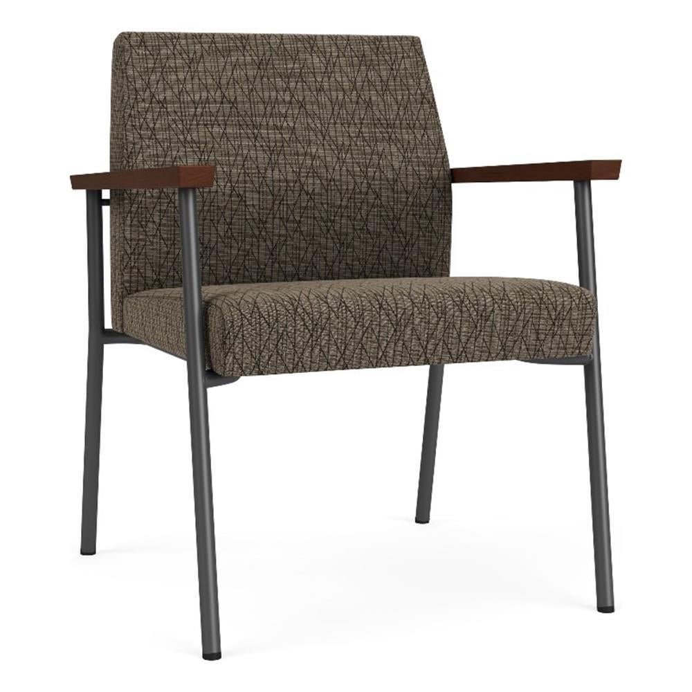 Mystic Reception Waiting Oversize Guest Chair / Charcoal Steel / Brown ...