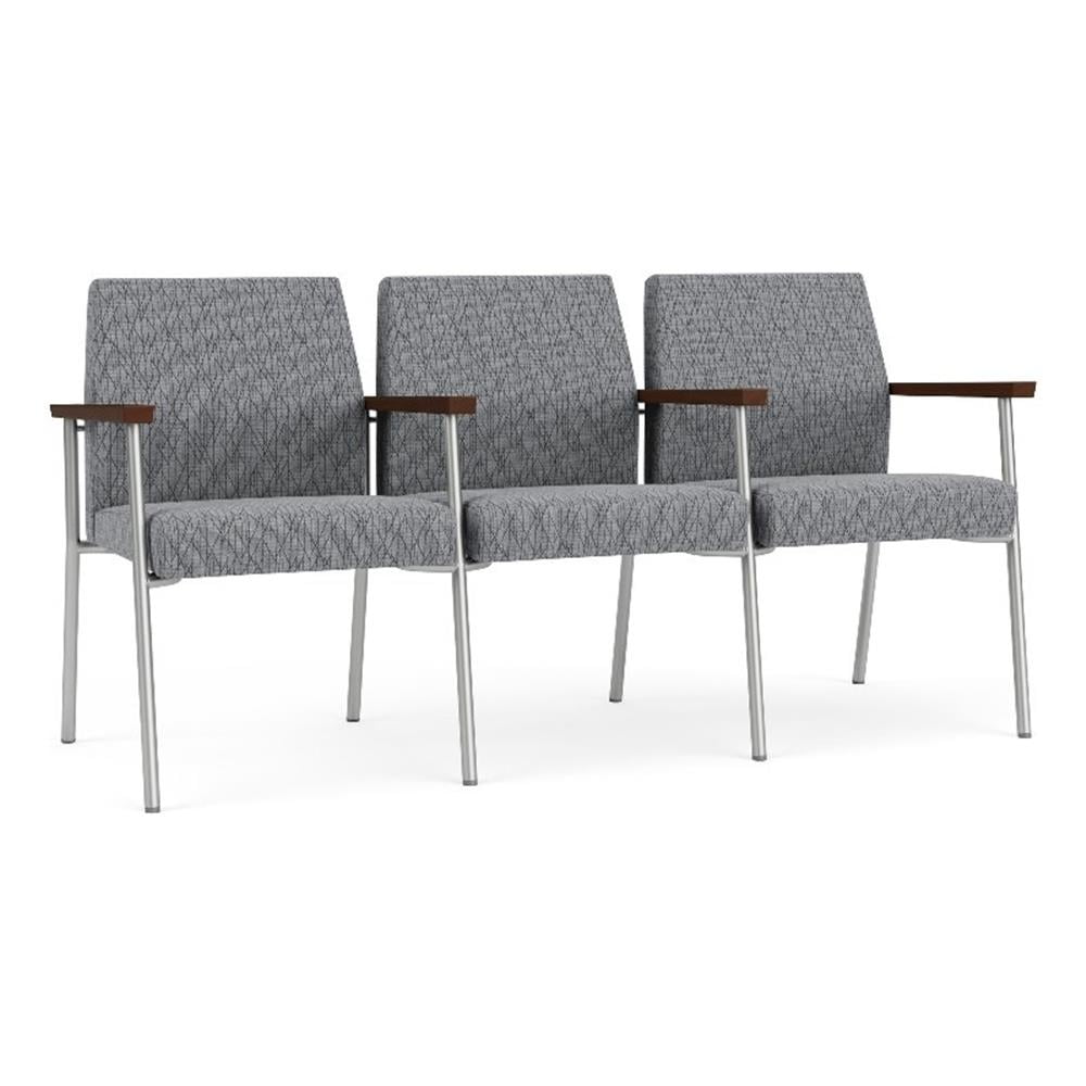 Mystic Reception Waiting Room 3-Seat Tandem Seating / Silver Steel ...