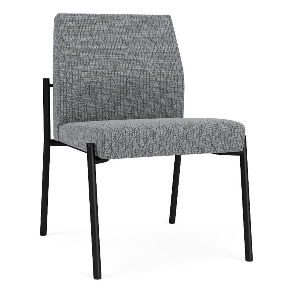 Mystic Reception Waiting Room Armless Guest Chair / Black Steel / Gray ...