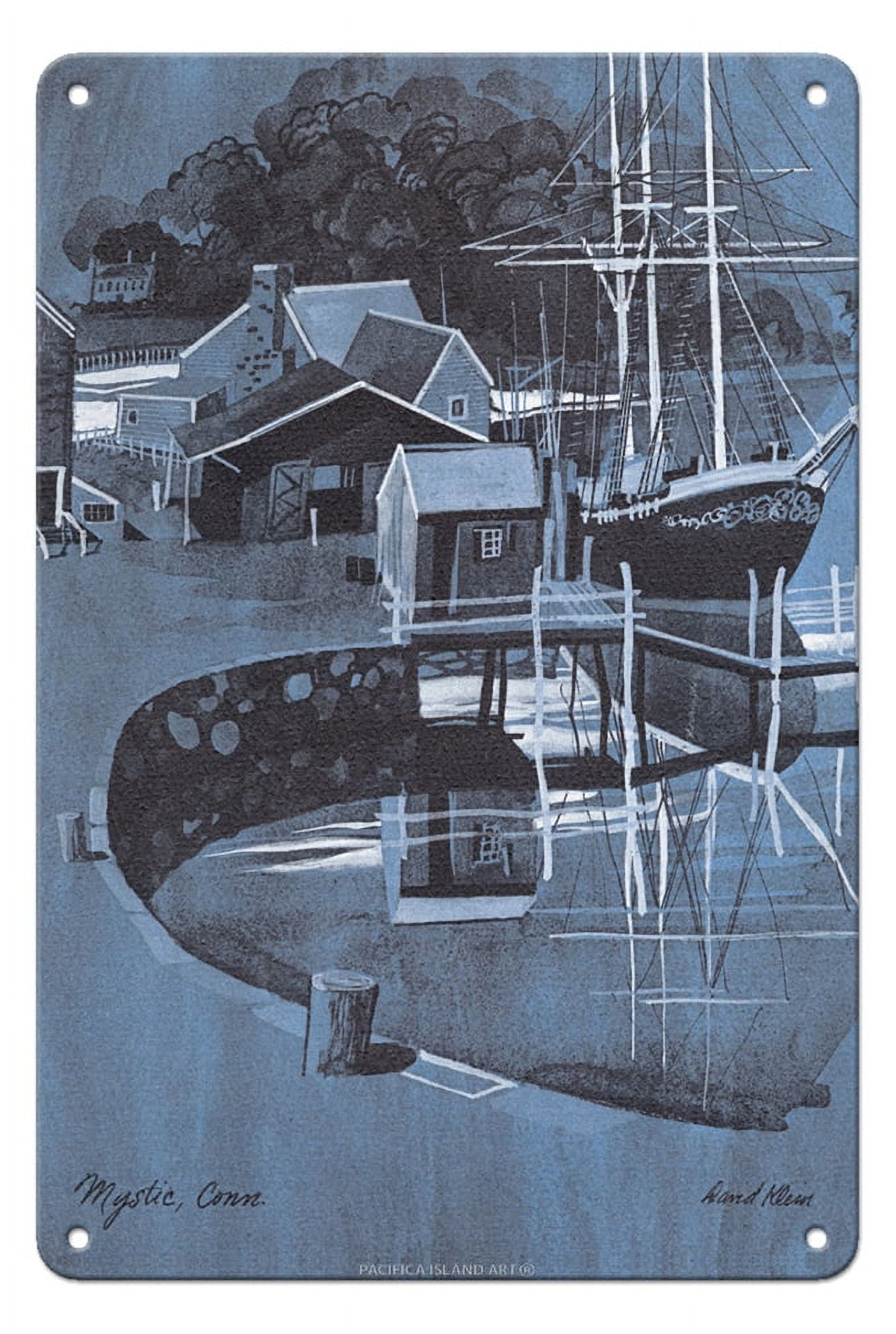 Mystic Seaport Connecticut - Vintage Travel Poster by David Klein c ...