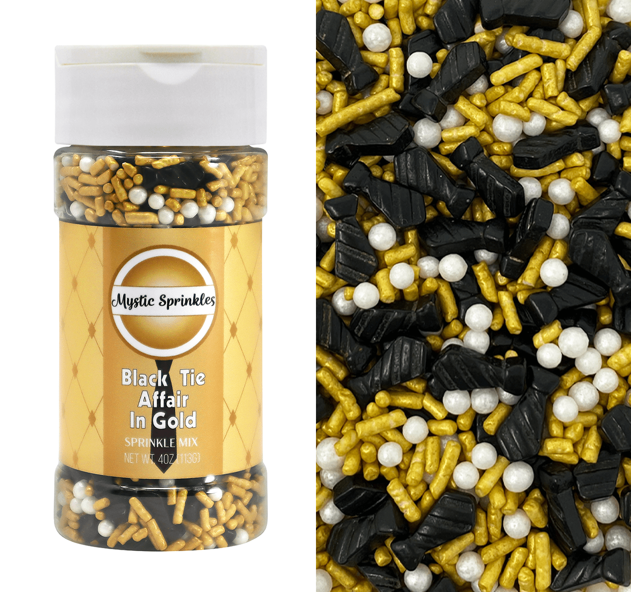 Mystic Sprinkles A Black Tie Affair in Gold Sprinkle Mix 4oz - Walmart.com