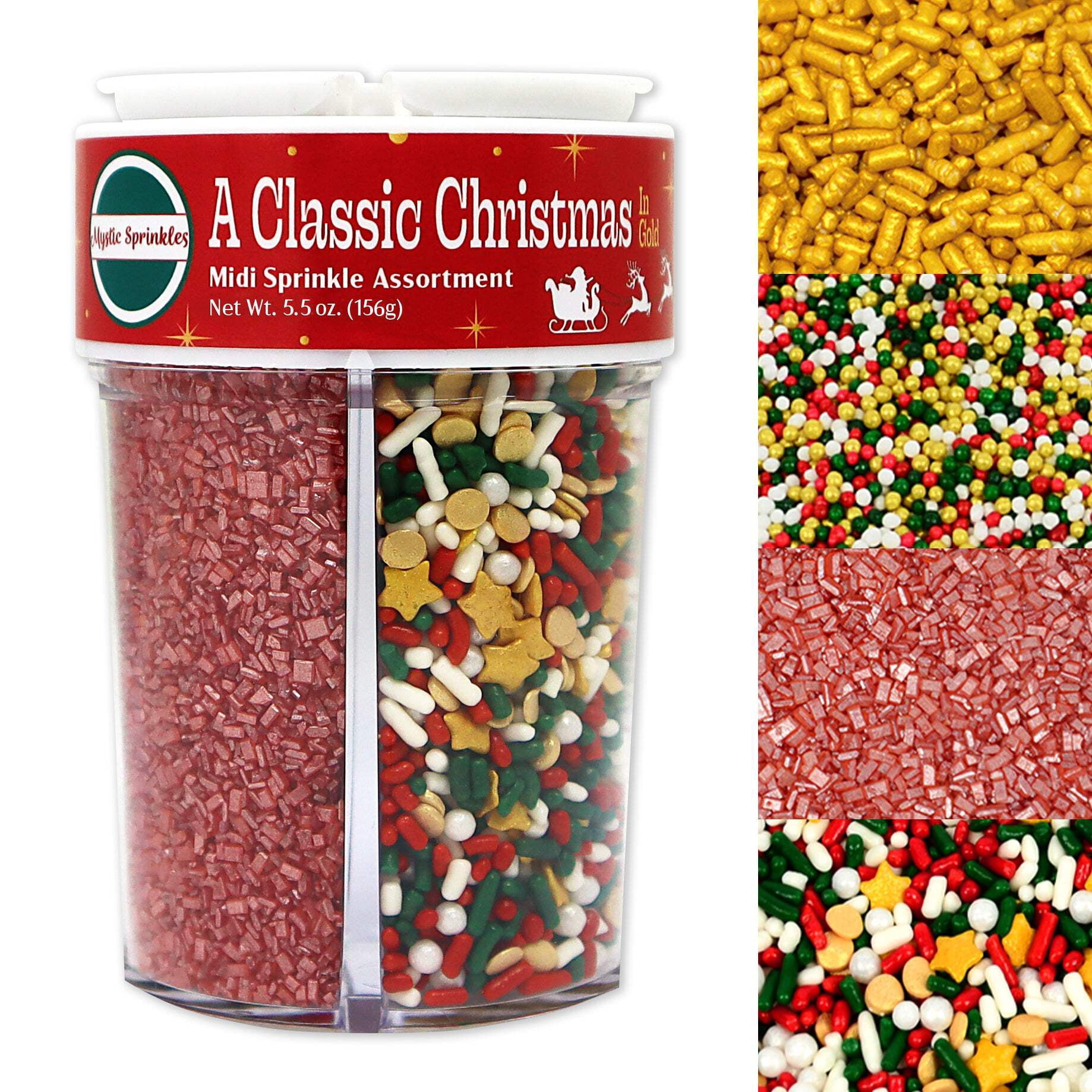 Mystic Sprinkles A Classic Christmas in Gold Midi Sprinkle Assortment 5 ...