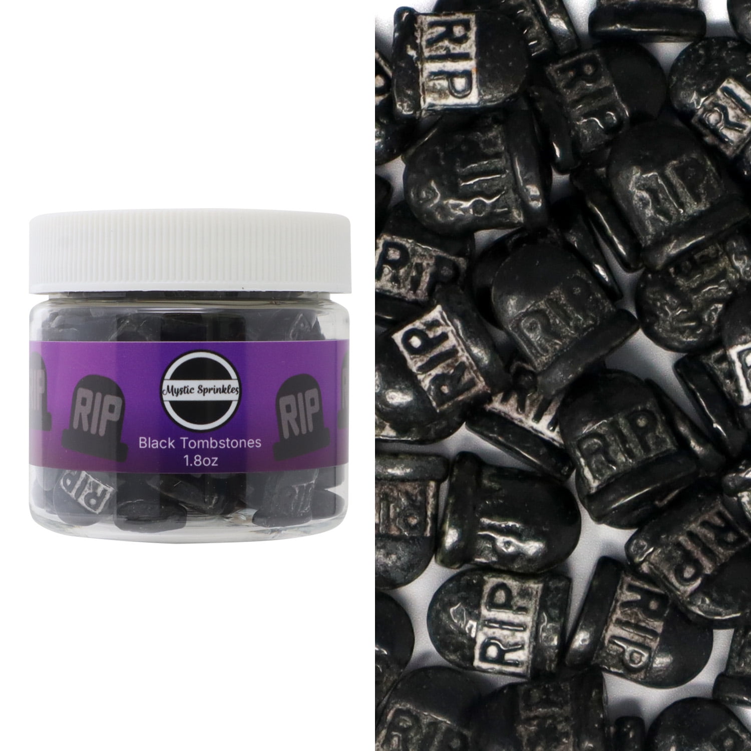 Mystic Sprinkles Candy Shapes Black Tombstones 1.8oz - Walmart.com