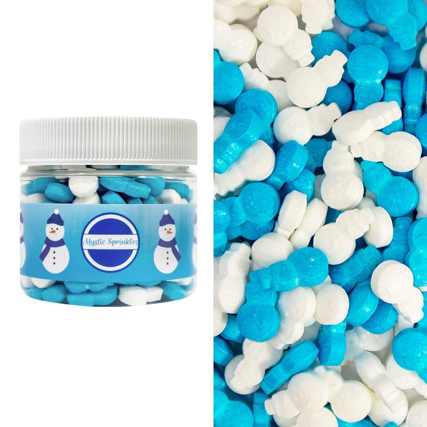 Mystic Sprinkles Candy Shapes Blue & White Snowmen 2oz - Walmart.com