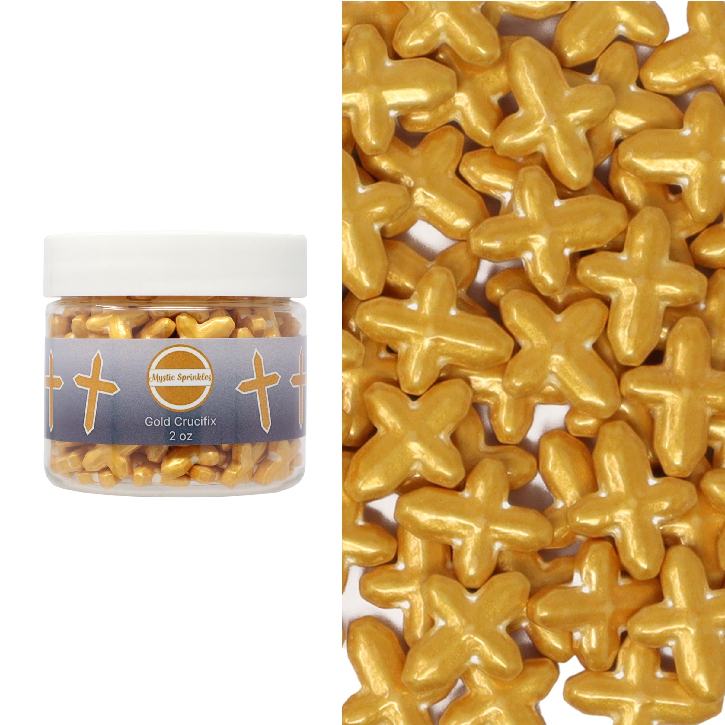 Mystic Sprinkles Candy Shapes Gold Crucifix 2oz - Walmart.com