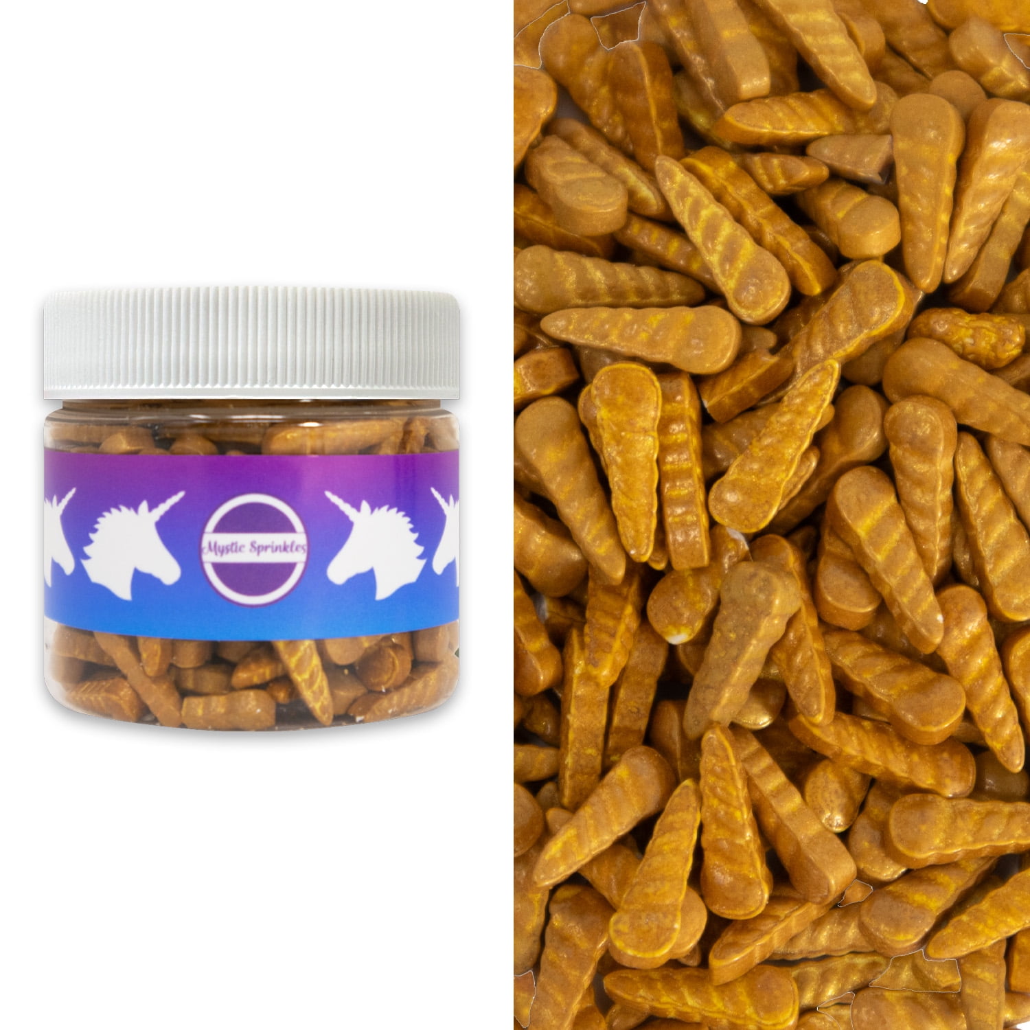 Mystic Sprinkles Candy Shapes Golden Unicorn Horn 1.9oz - Walmart.com