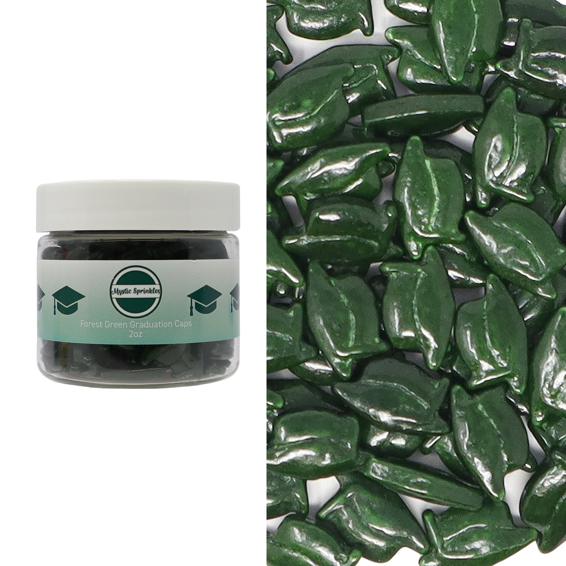 Mystic Sprinkles Candy Shapes Graduation Caps 2oz - Forest Green ...