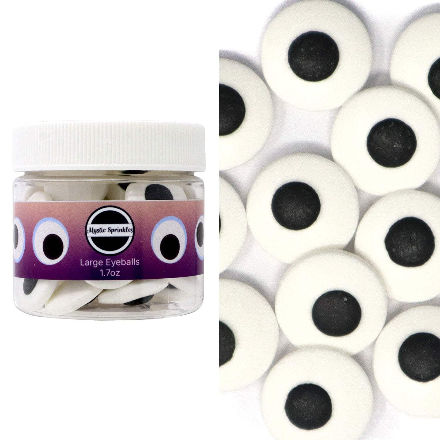 Mystic Sprinkles Candy Shapes Large Eyeballs 1.7oz - Walmart.com