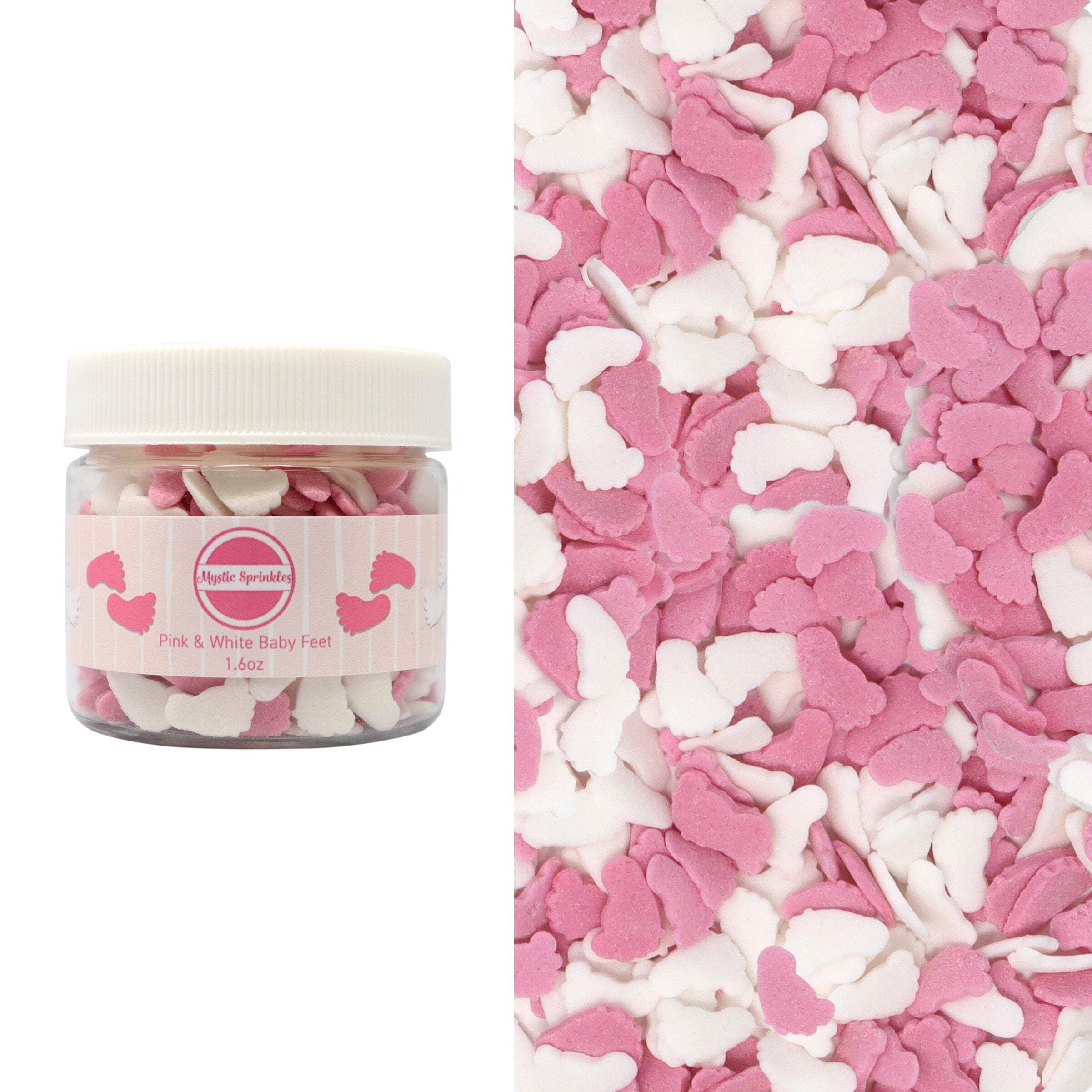 Mystic Sprinkles Candy Shapes Pink & White Baby Feet 1.6oz - Walmart.com