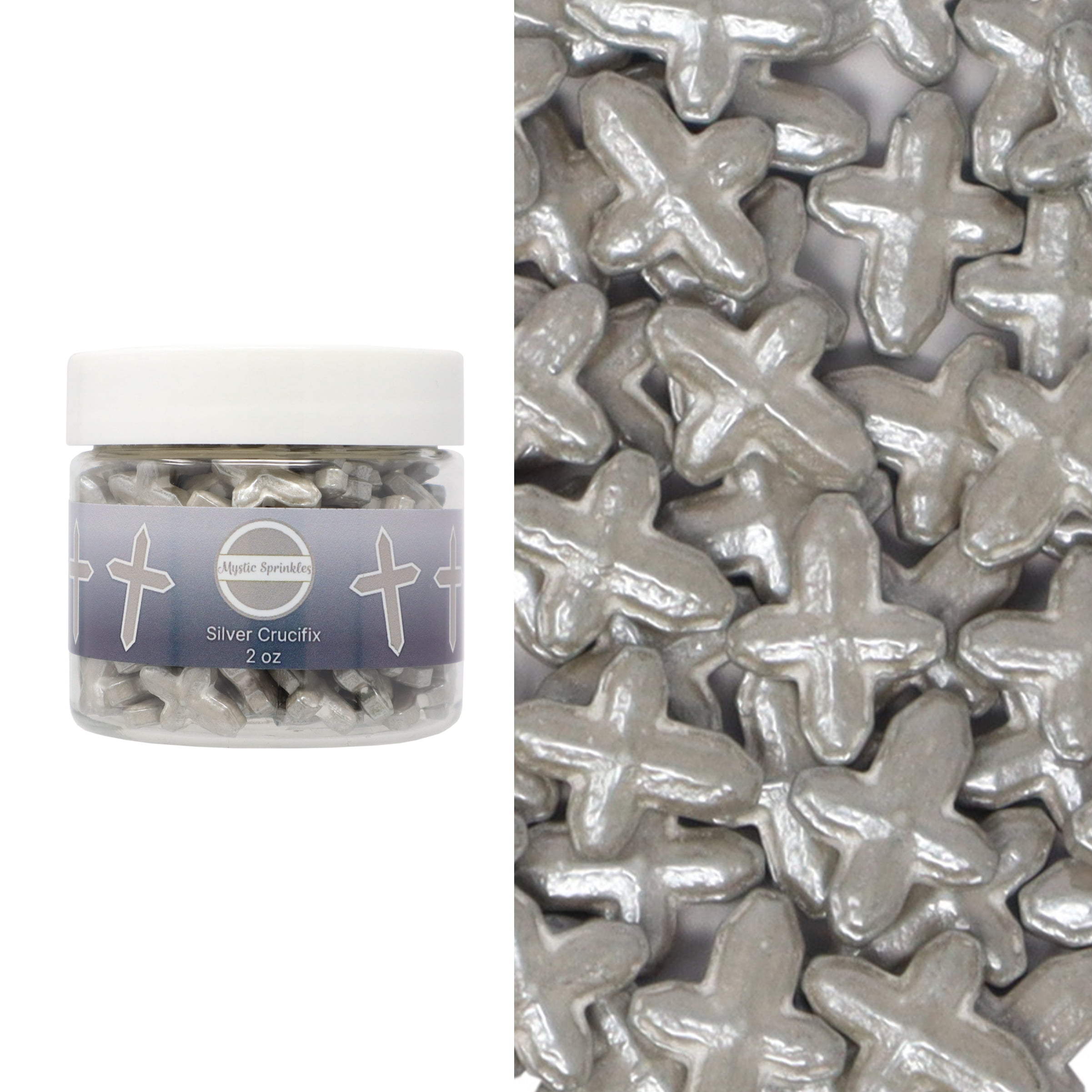 Mystic Sprinkles Candy Shapes Silver Crucifix 2oz - Walmart.com