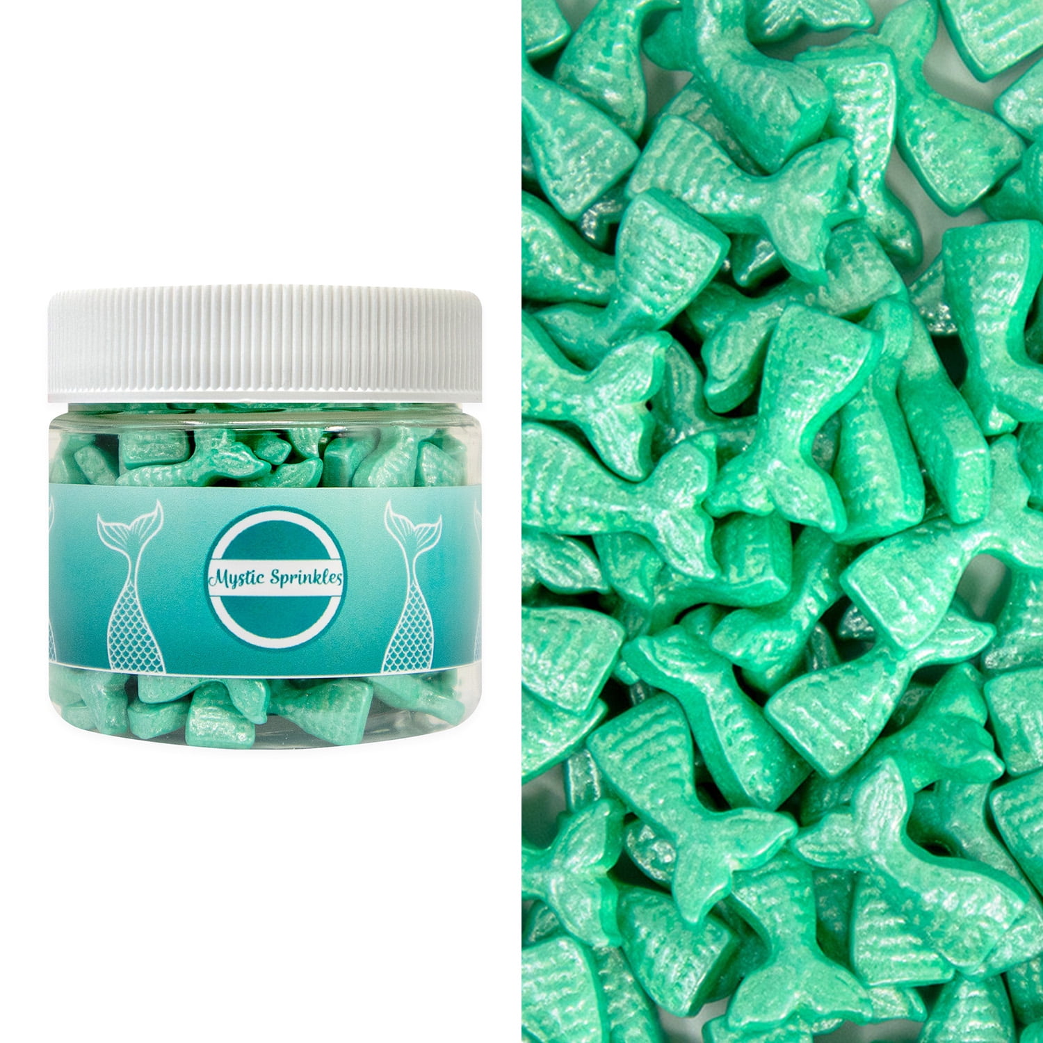 Mystic Sprinkles Candy Shapes Teal Mermaid Tails 1.8oz - Walmart.com