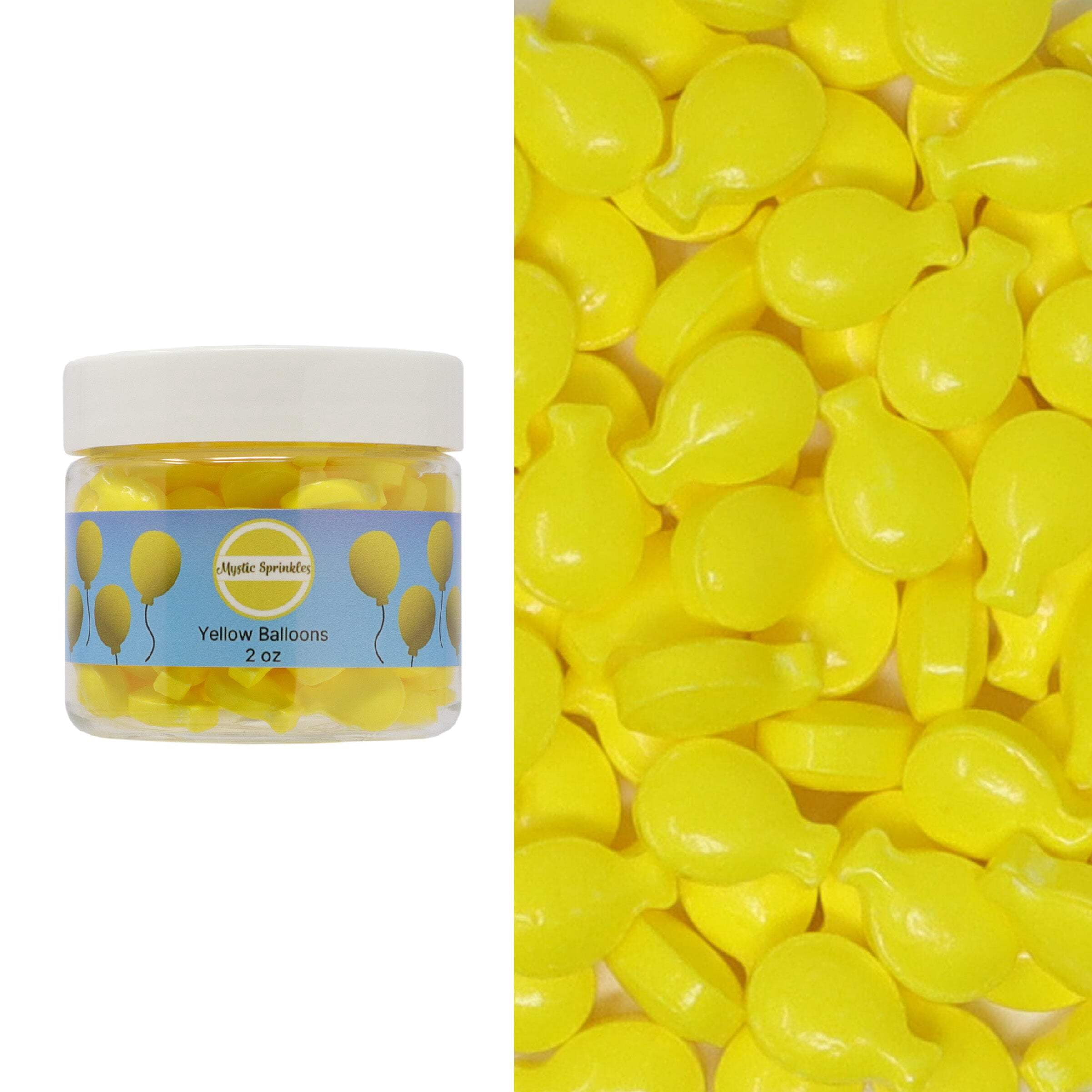 Mystic Sprinkles Candy Shapes Yellow Balloons 2oz - Walmart.com