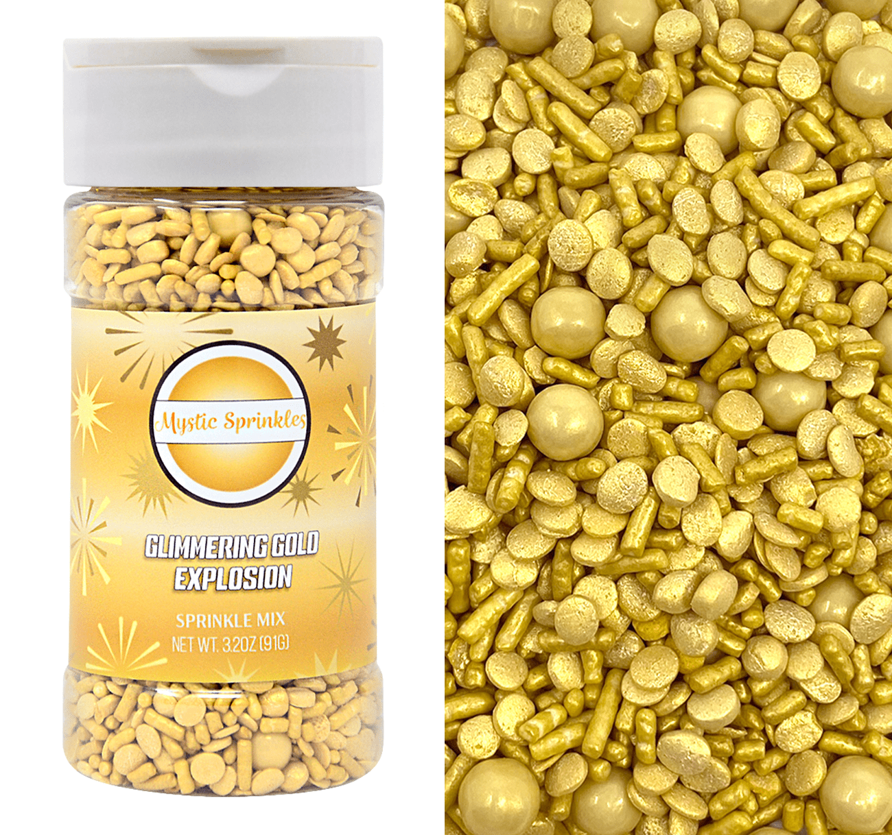 Mystic Sprinkles Glimmering Gold Sprinkle Explosion 3.2oz - Walmart.com