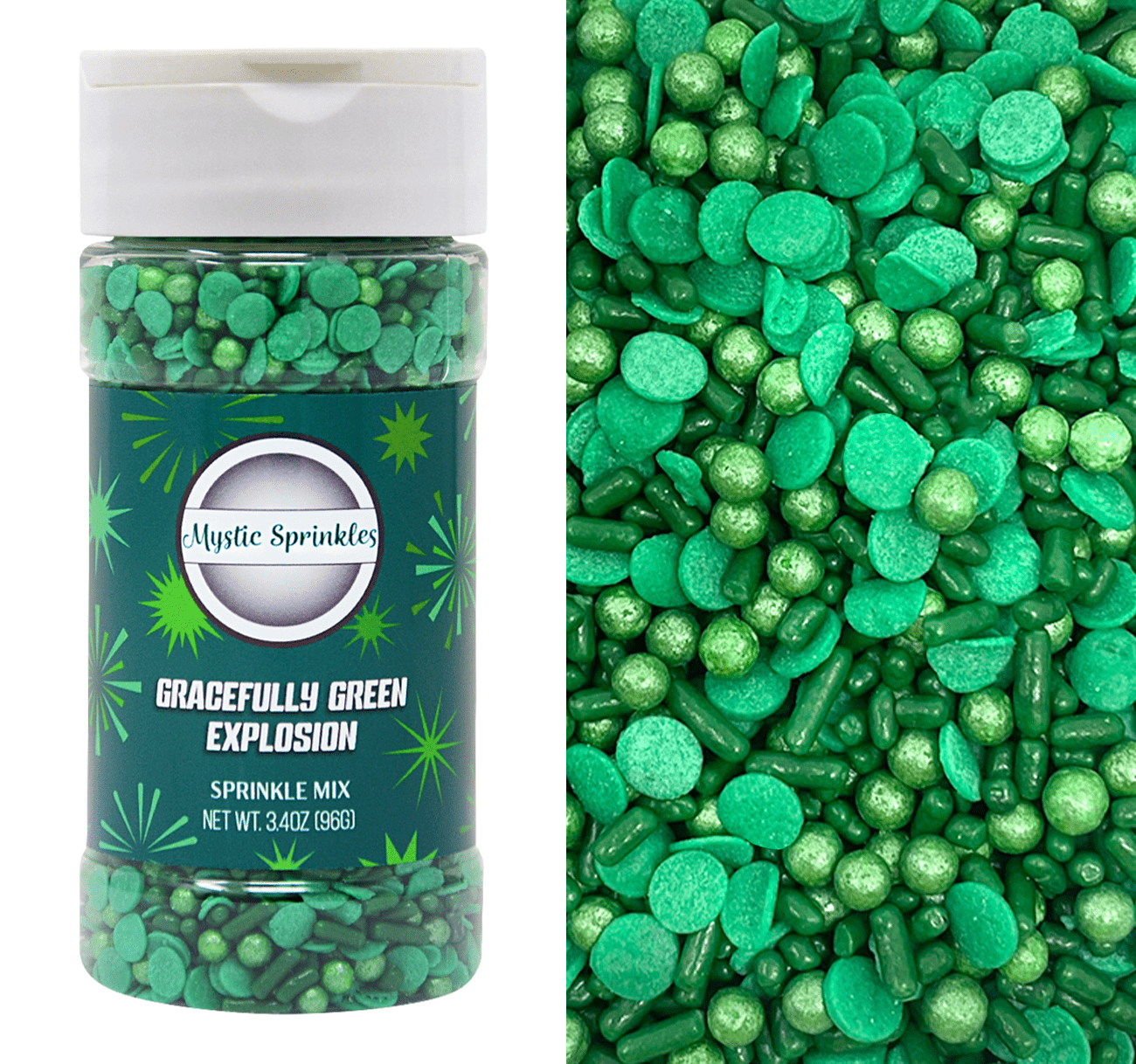 Mystic Sprinkles Gracefully Green Sprinkle Explosion 3.4oz - Walmart.com