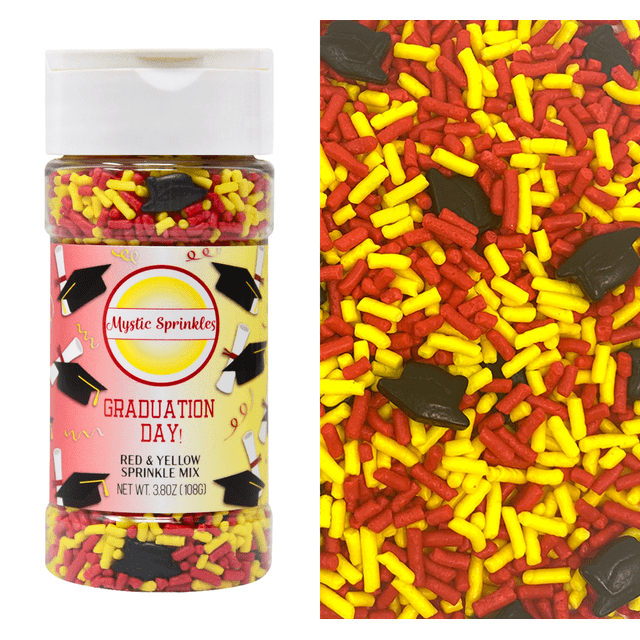 Mystic Sprinkles Graduation Day! Red & Yellow Sprinkle Mix 3.8 oz ...