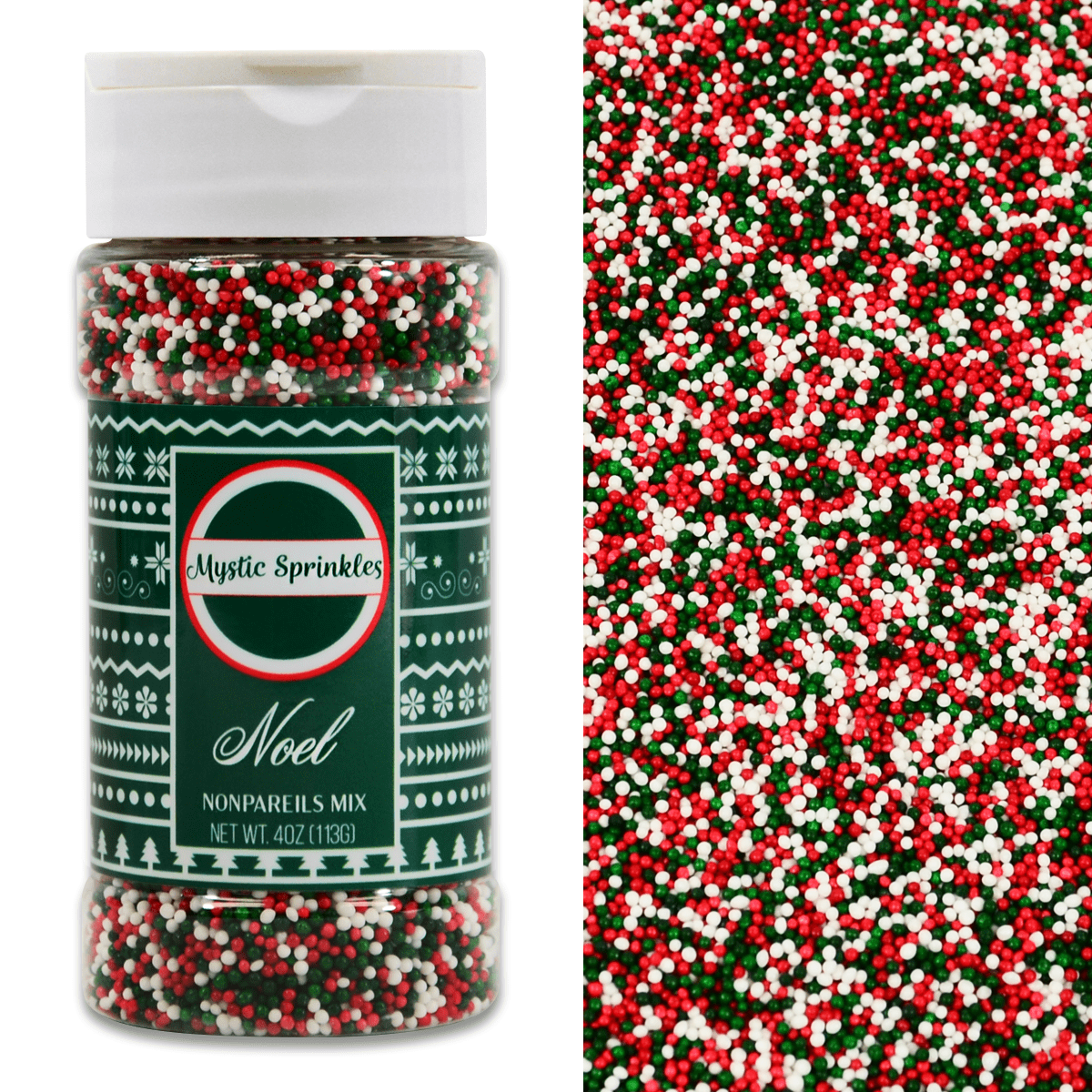Mystic Sprinkles Noel Mix Nonpareils 4 oz - Christmas Holiday Xmas ...