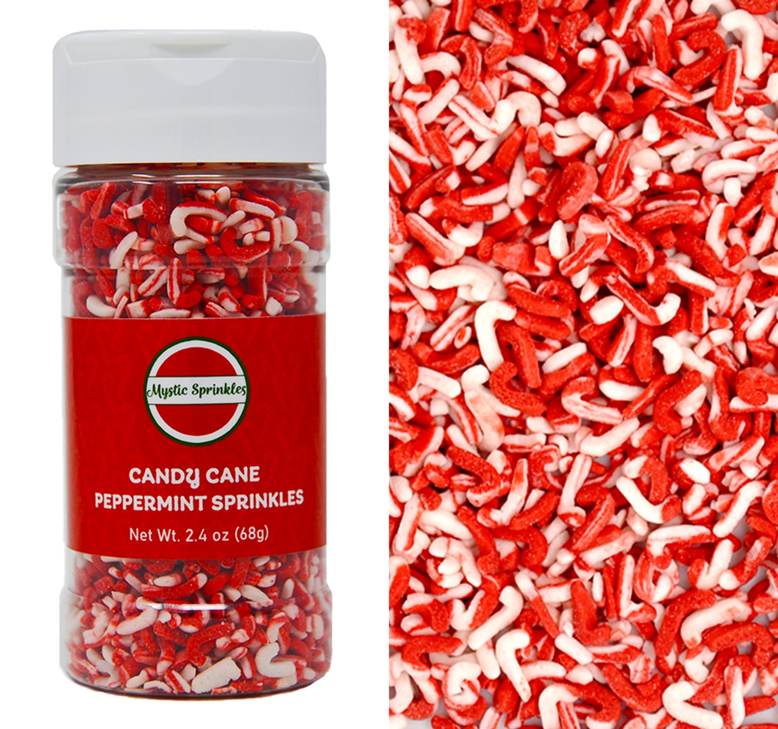 Mystic Sprinkles Peppermint Candy Cane Sprinkles, 2.4oz, Xmas Baking ...