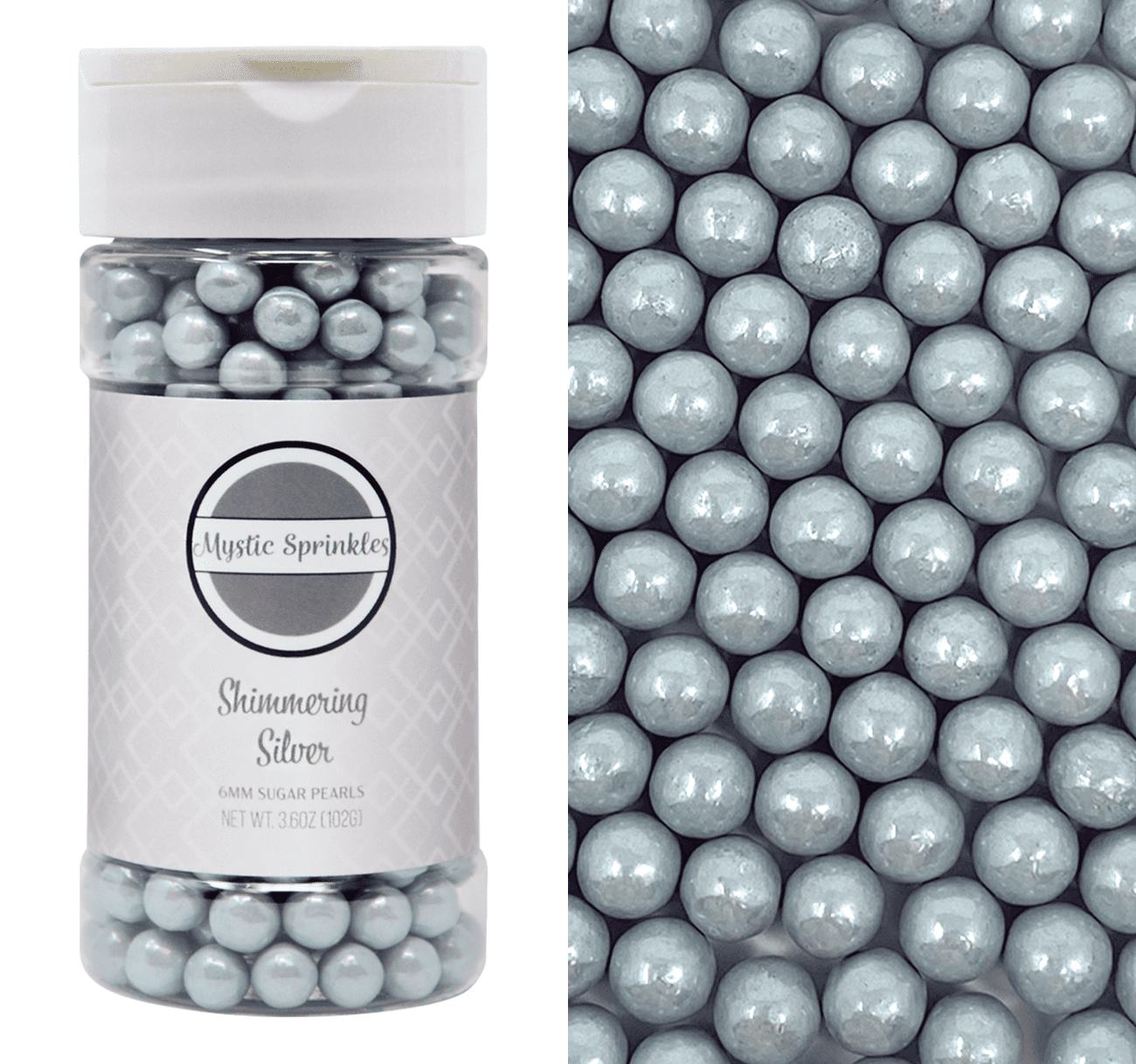 Mystic Sprinkles Shimmering Silver 6mm Sugar Pearls 3.6 oz. - Walmart.com