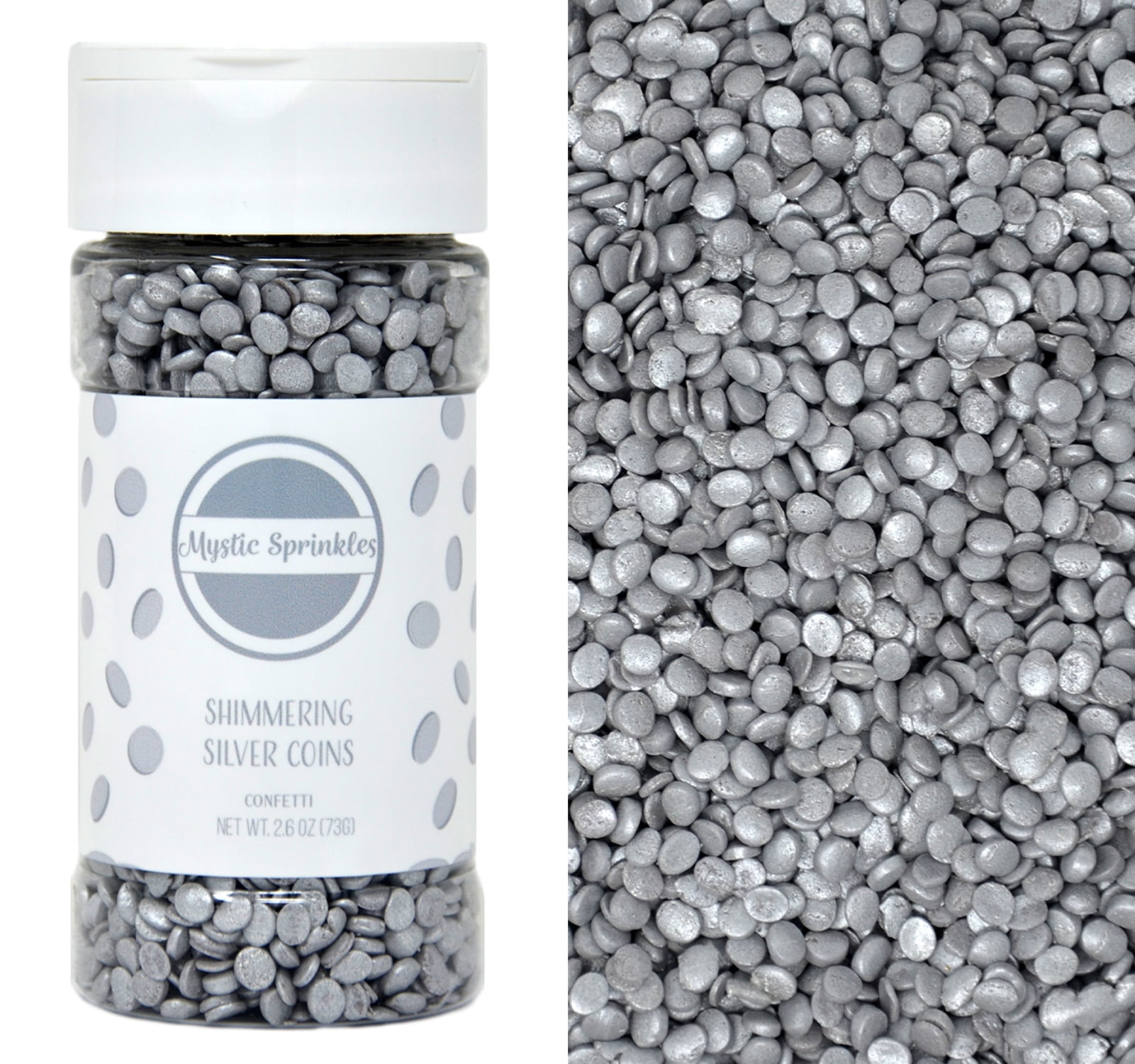 Mystic Sprinkles Shimmering Silver Coins Confetti 2.6 Ounce Bottle ...