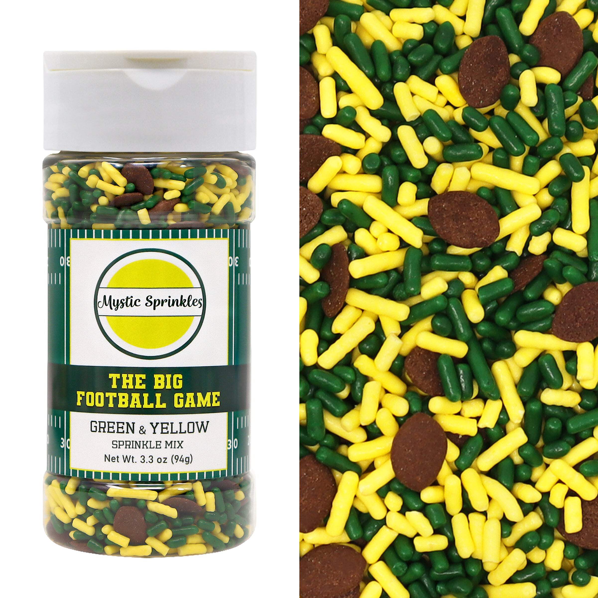Mystic Sprinkles The Big Football Game - Green & Yellow Sprinkle Mix ...