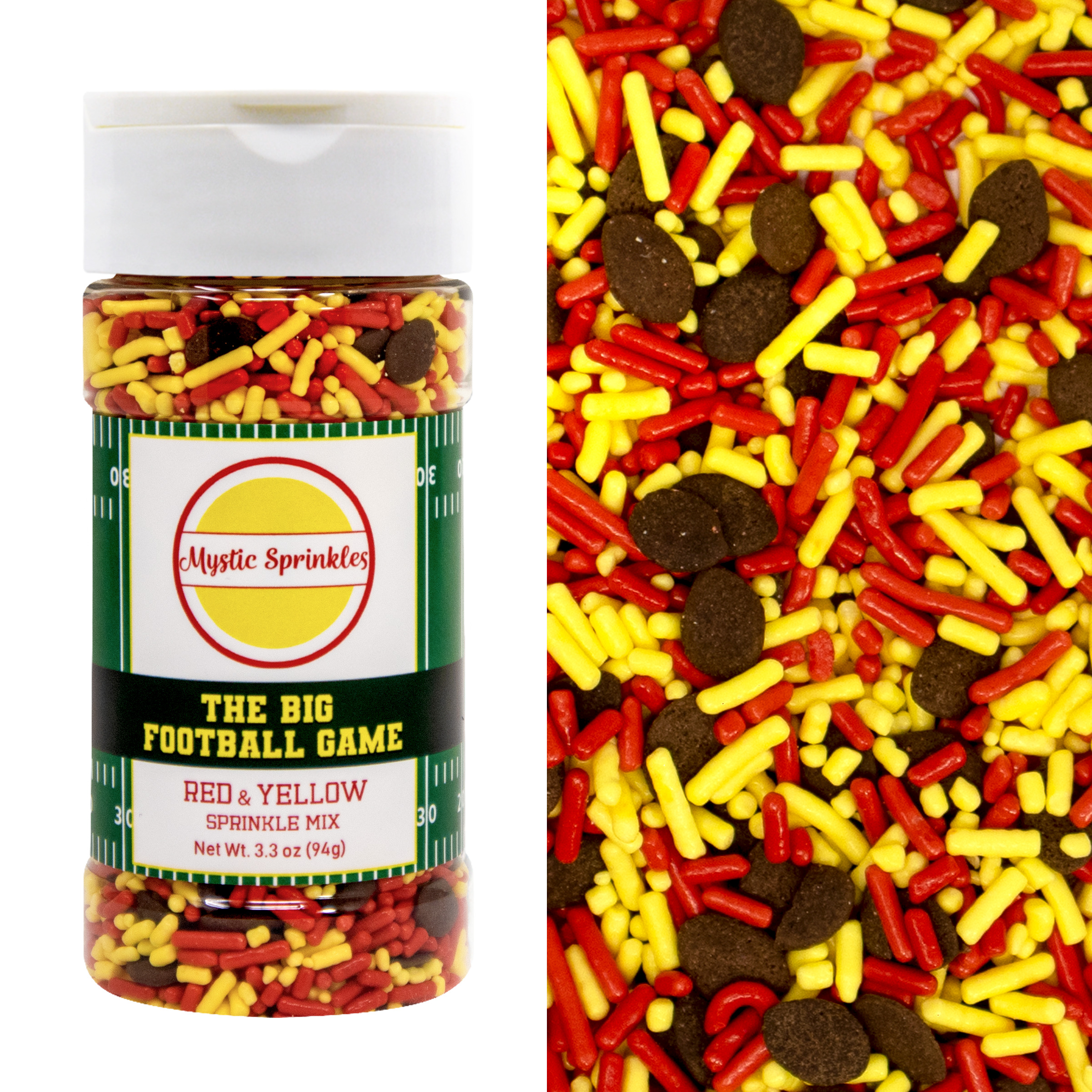 Mystic Sprinkles The Big Football Game - Red & Yellow Sprinkle Mix 3oz ...