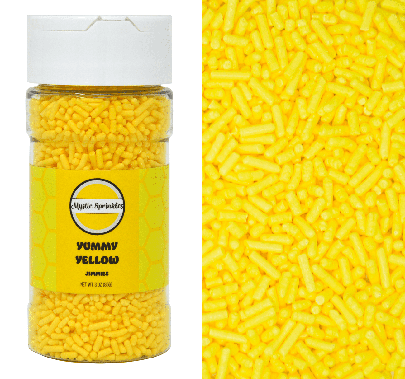 Mystic Sprinkles Yummy Yellow Jimmies Sprinkles 3 Ounce Bottle ...