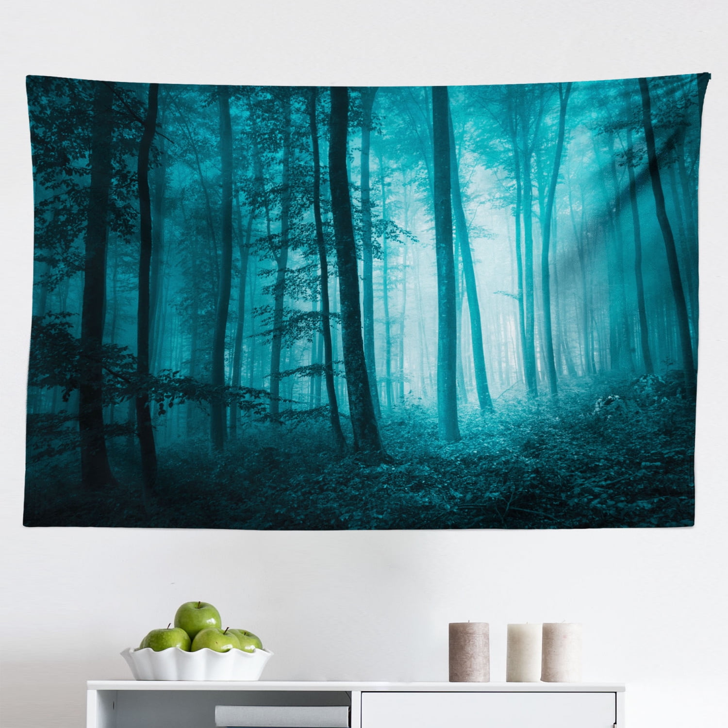Mystic Tapestry, Fantasy Warm Season Springtime Forest Tall Trees ...