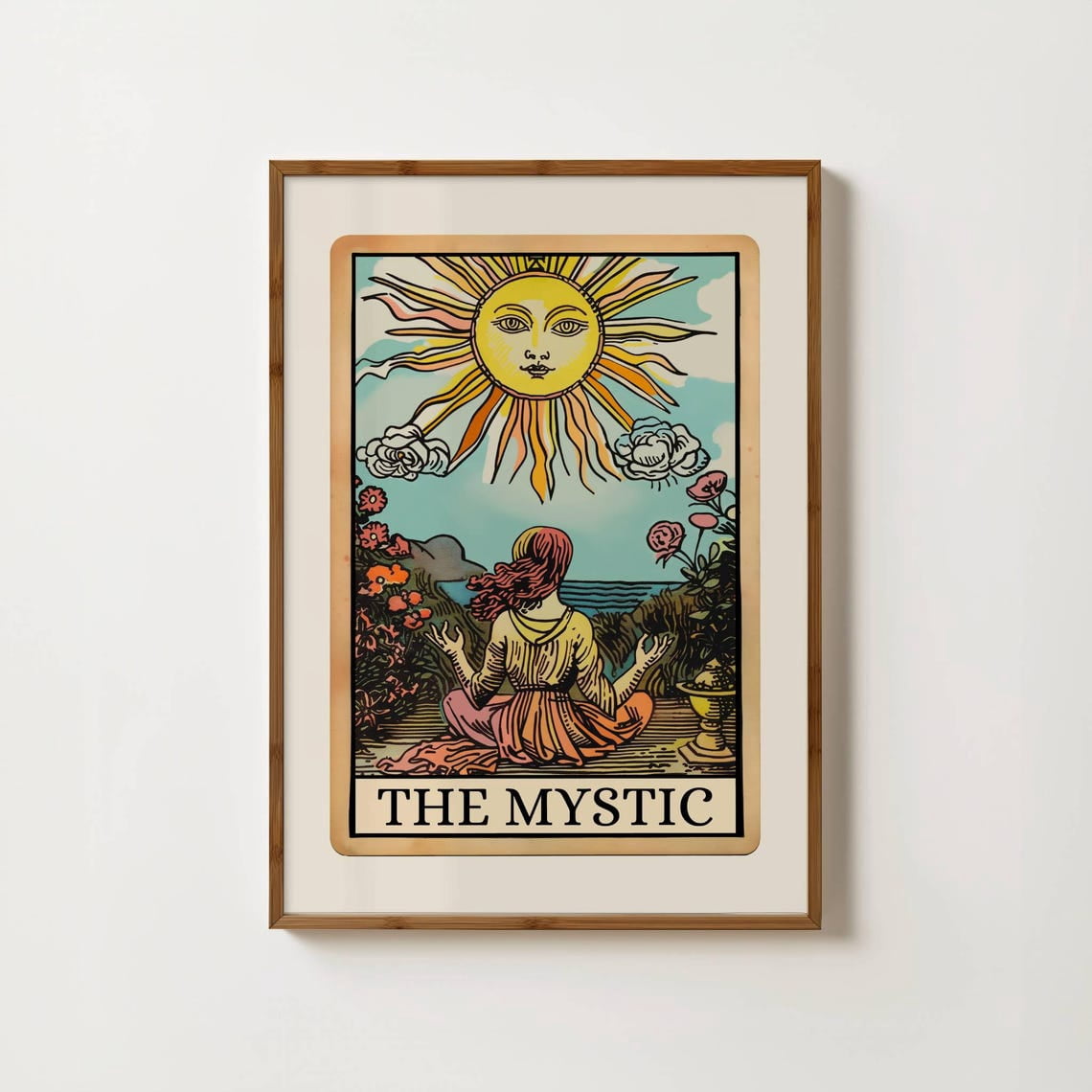 The Mystic Tarot Card Print Sun Art Witchy Prints Meditation Folk ...