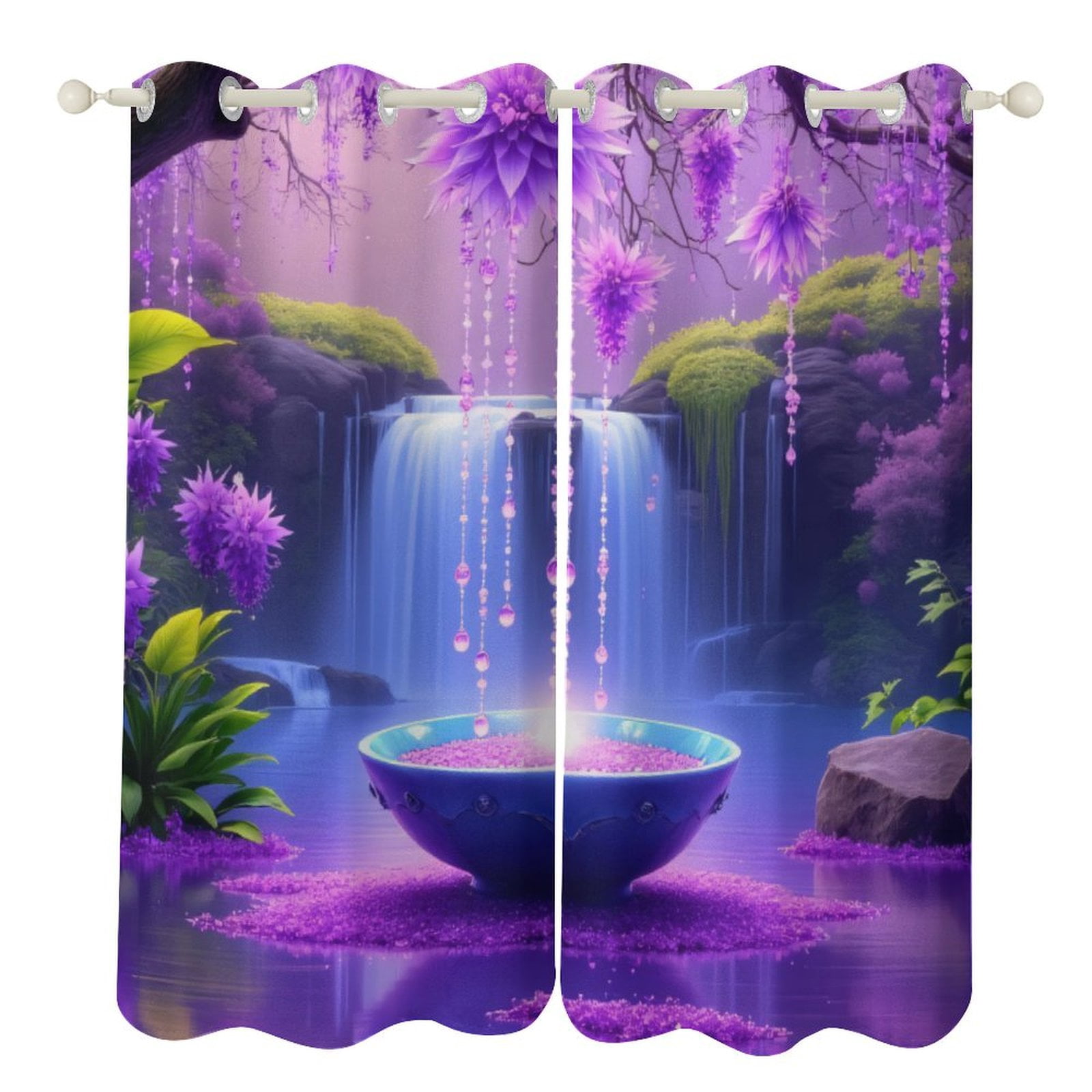 Mystic Waterfall Garden 2 Panels Curtains for Bedroom Living Room ...