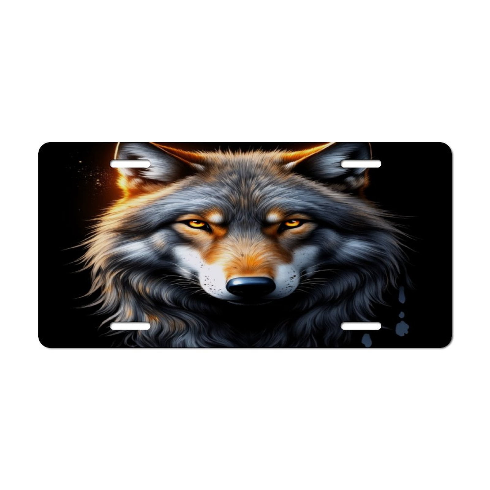 Mystic Wolf Portrait License Plate Lightweight Aluminum Automotive ...