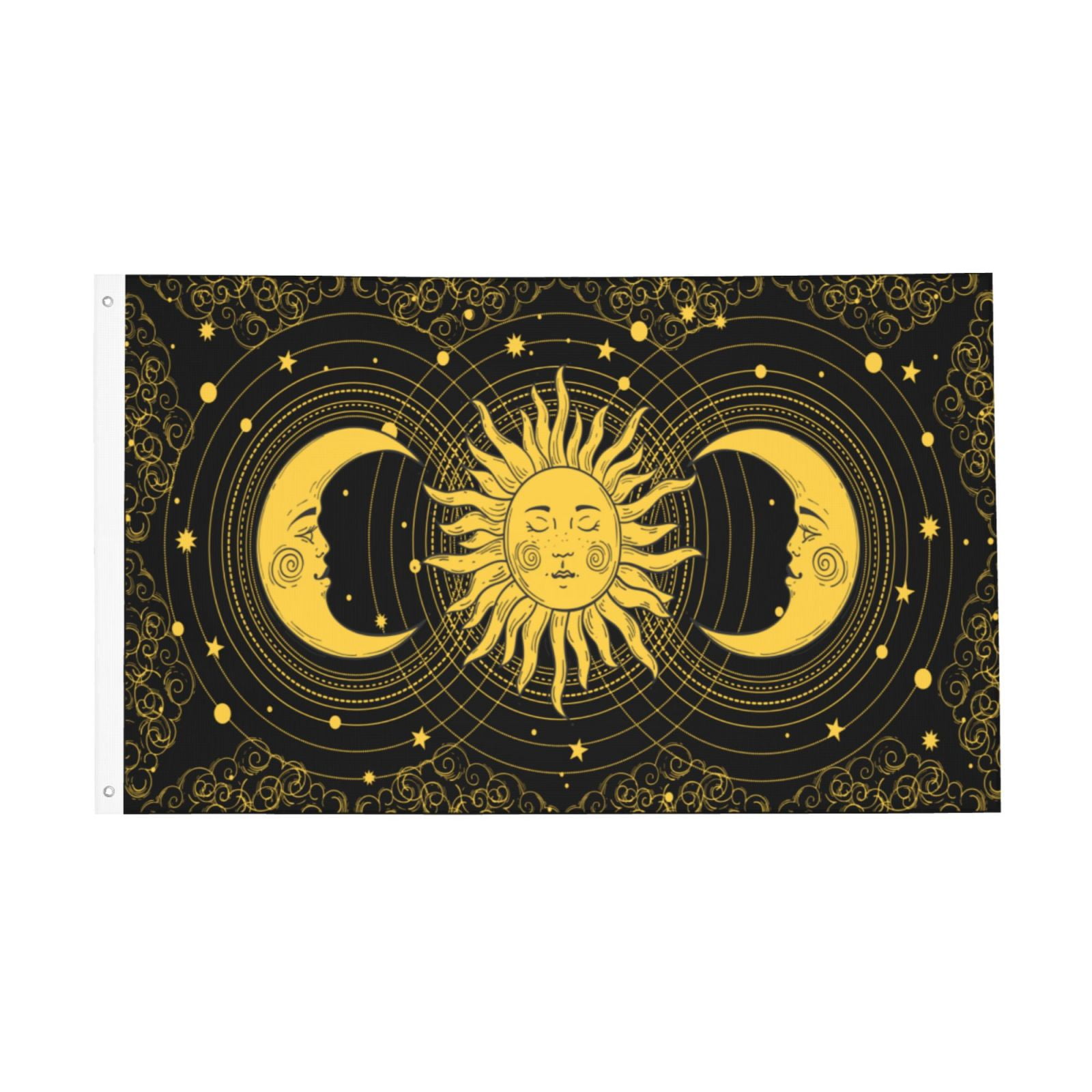 Mystica Astrology Tarot Boho Universe Crescent And Sun Flag 3x5 Ft ...